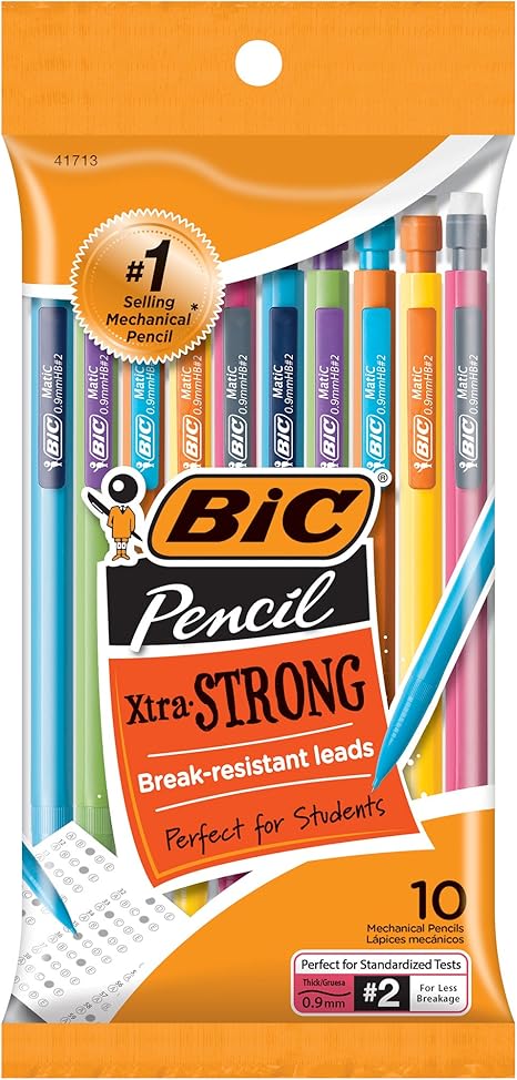 Amazon.com : BIC Xtra-Strong Mechanical Pencil, Colorful Barrel, Thick ...