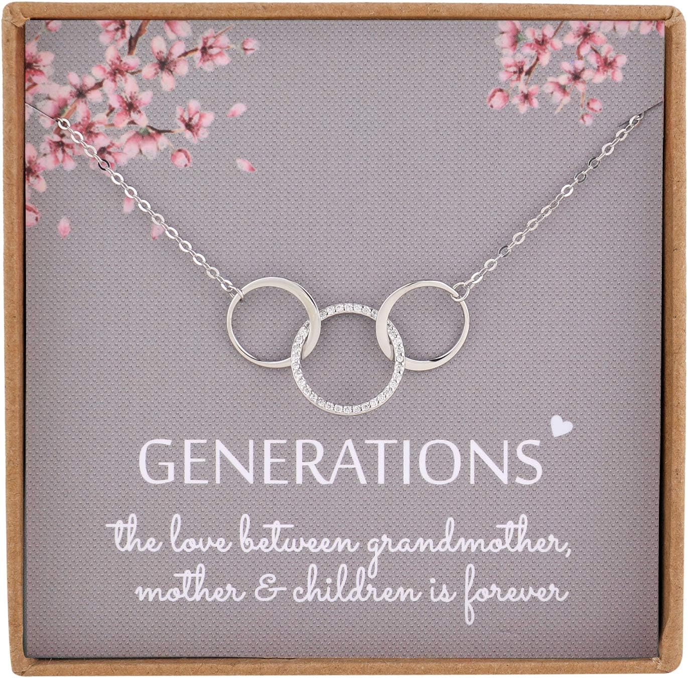 NOURISHLOV 3 Generations Necklace for Grandma Gifts - Sterling Silver ...