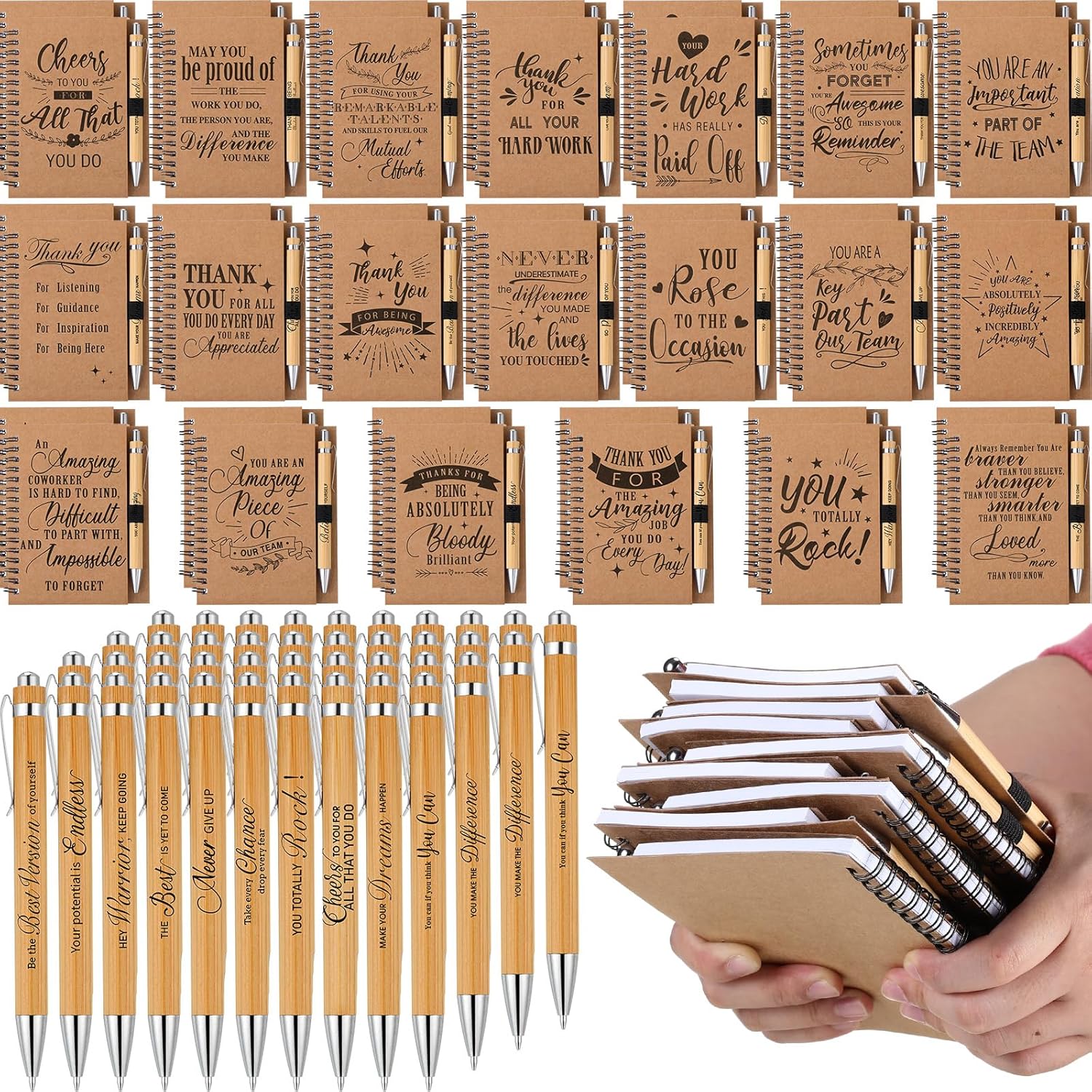 Amazon.com : ReliThick 60 Sets Employee Appreciation Gifts Spiral ...