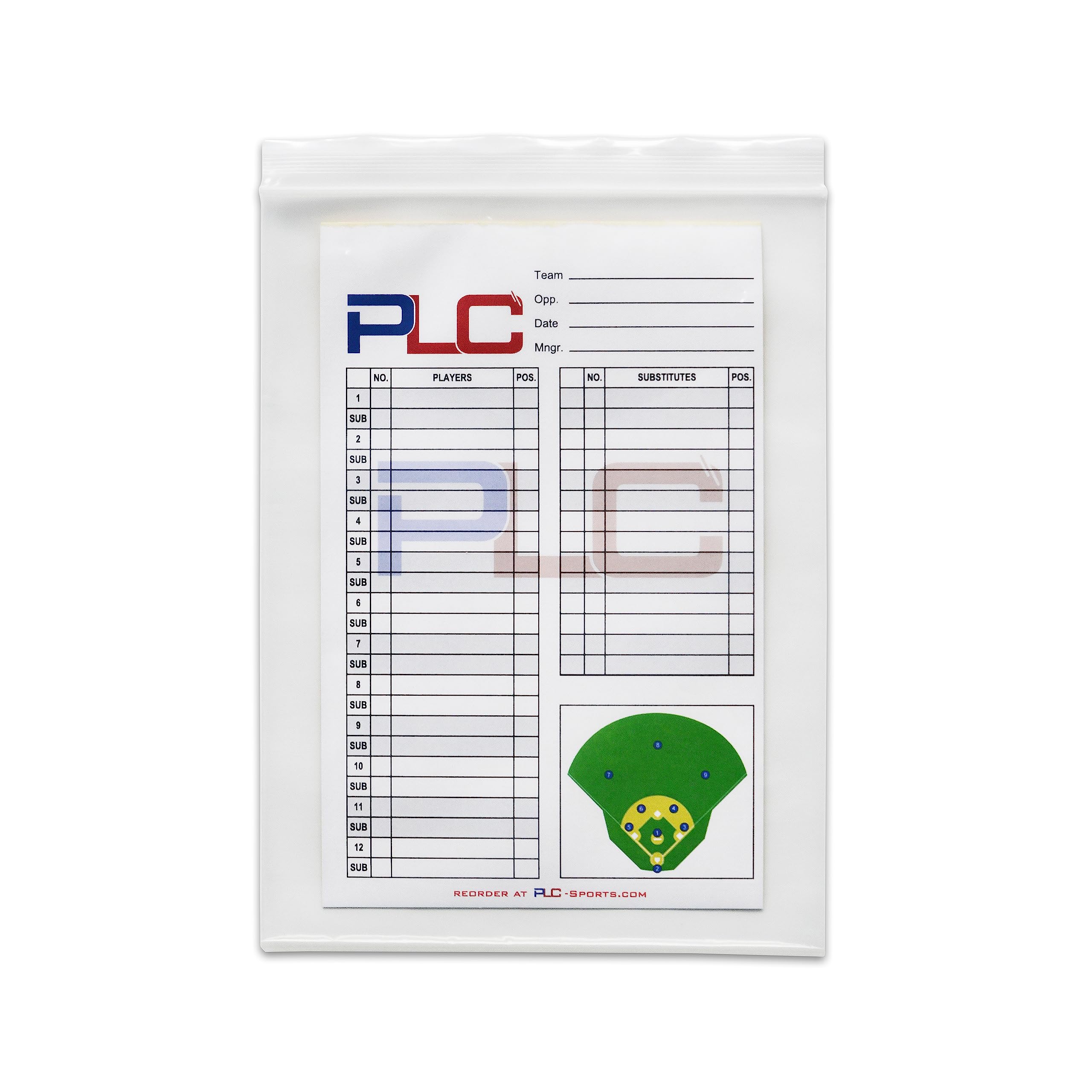 Amazon.com : PLC-Sports Lineup Card Refill Pack 10 Lineup Cards with ...