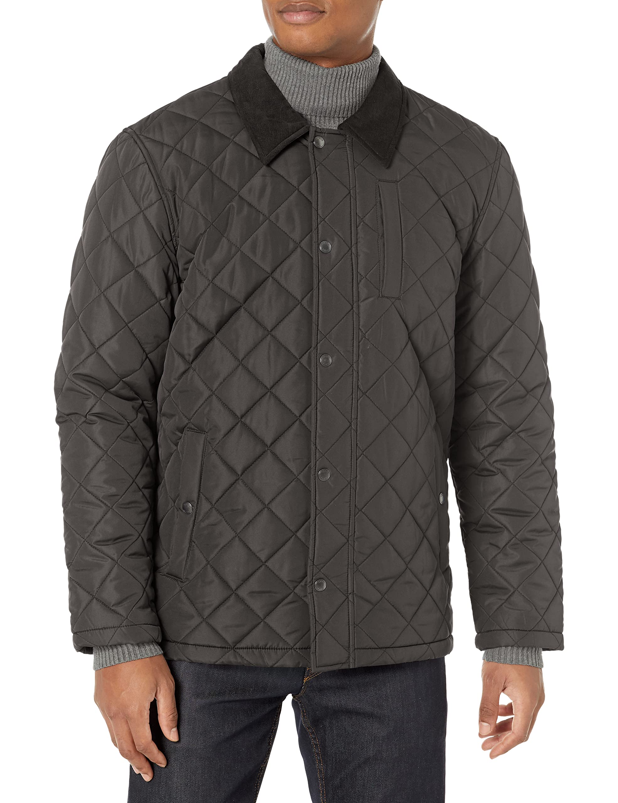 IZOD Men's Quilted Barn Jacket with Corduroy Collar at Amazon Men’s ...