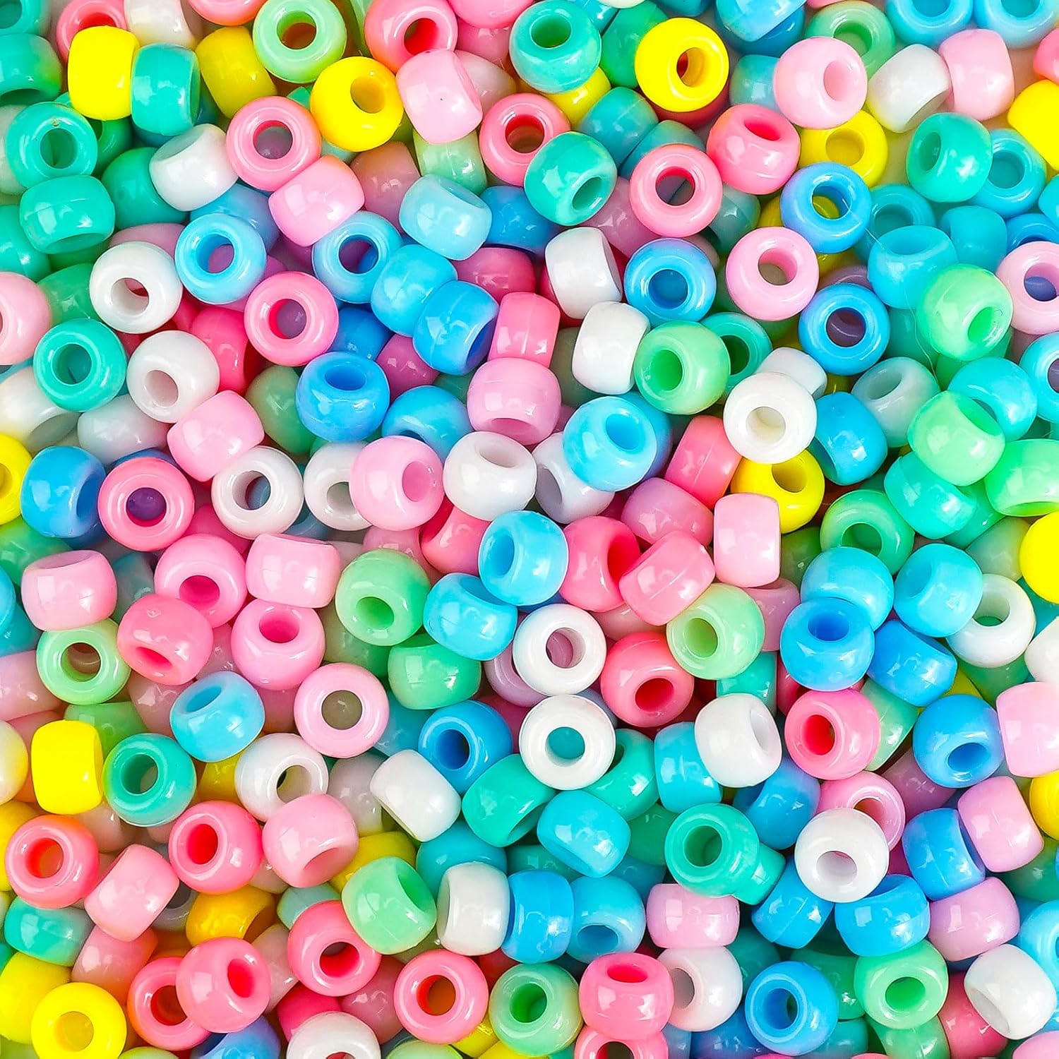 Amazon.com: Pastel Pony Beads 1000+pcs Acrylic Kandi Beads Refill ...