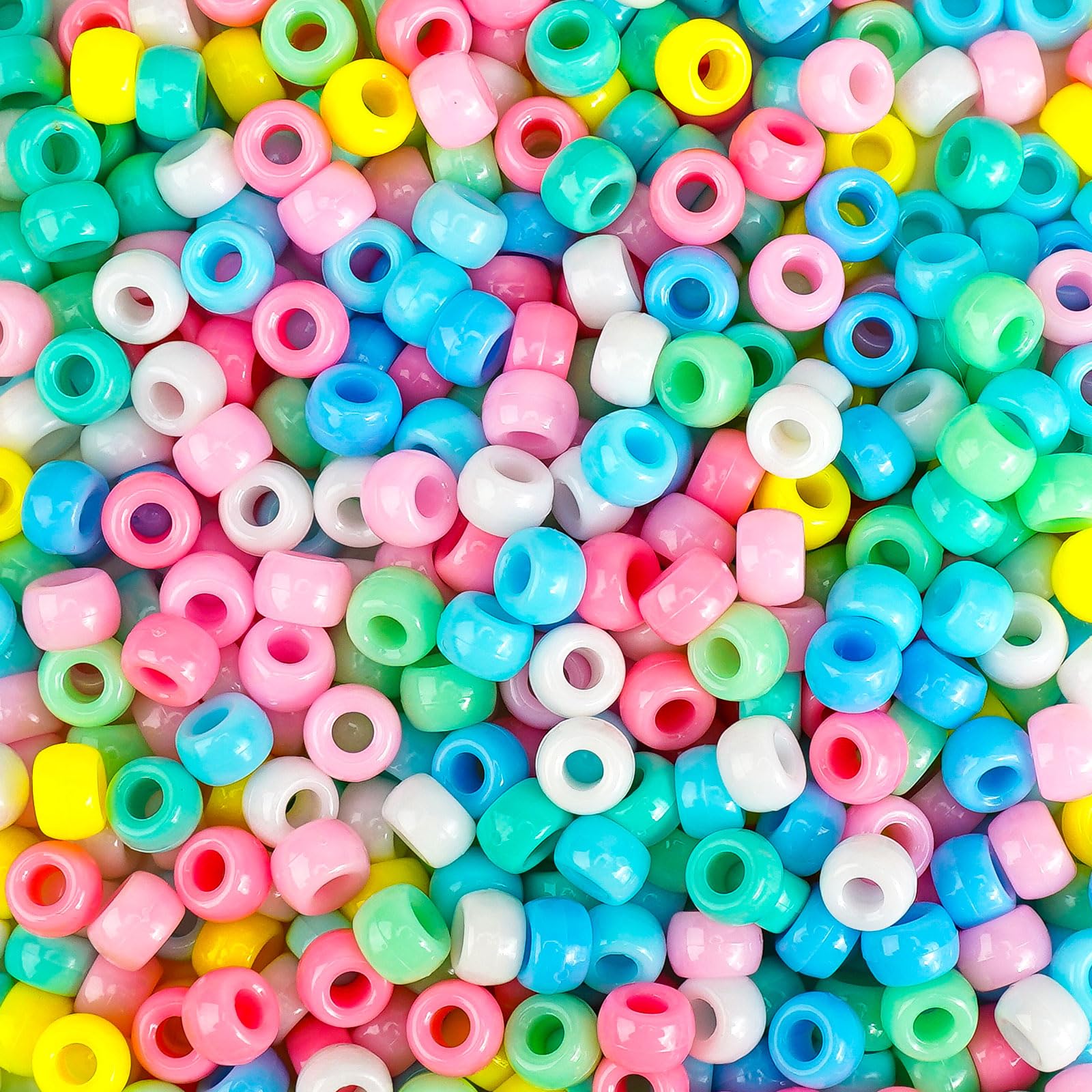 Amazon.com: Paodey Pony Beads 1000+pcs Acrylic Kandi Beads Refill ...