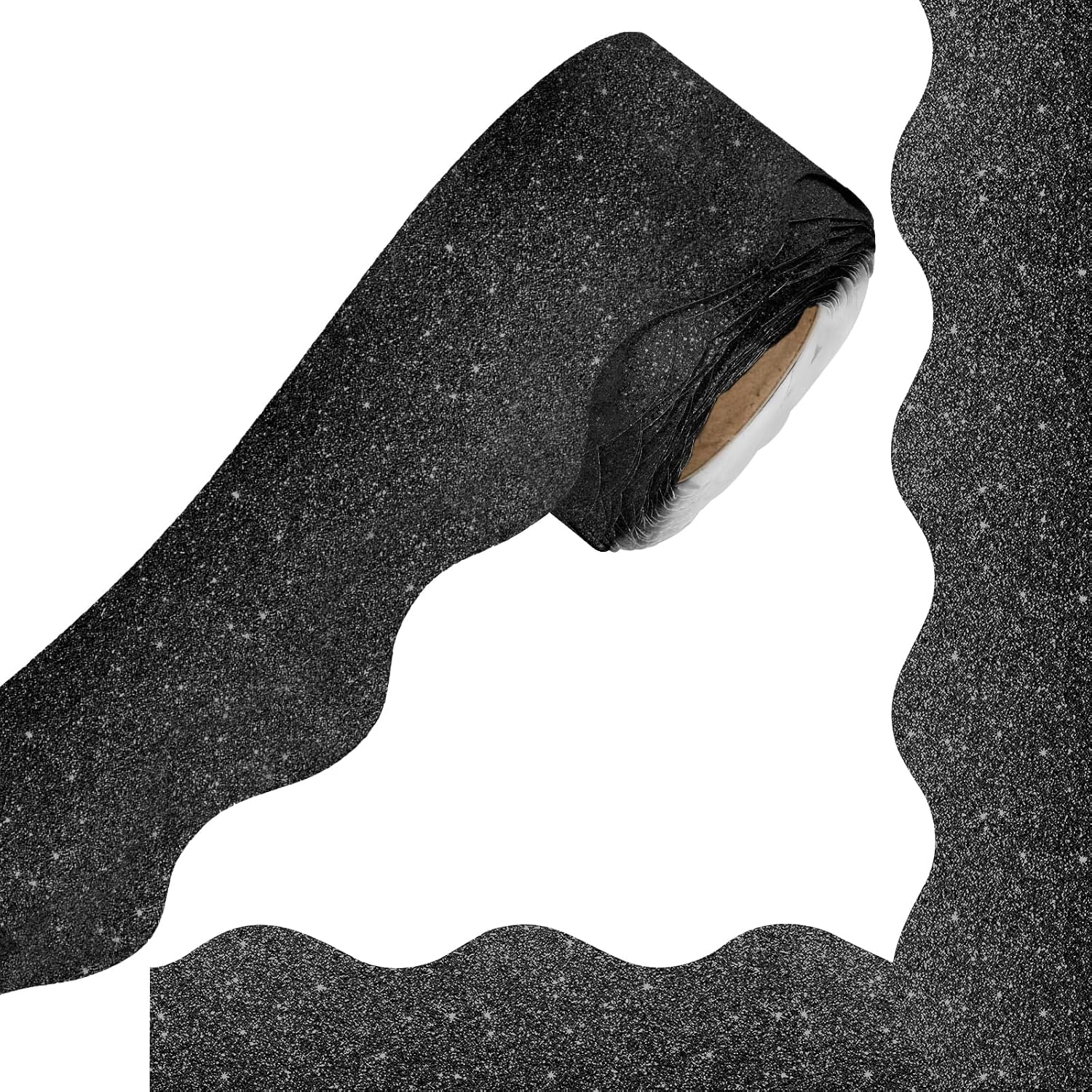 Amazon.com: Black Glitter Bulletin Board Borders, 65.6Ft Shine Black ...