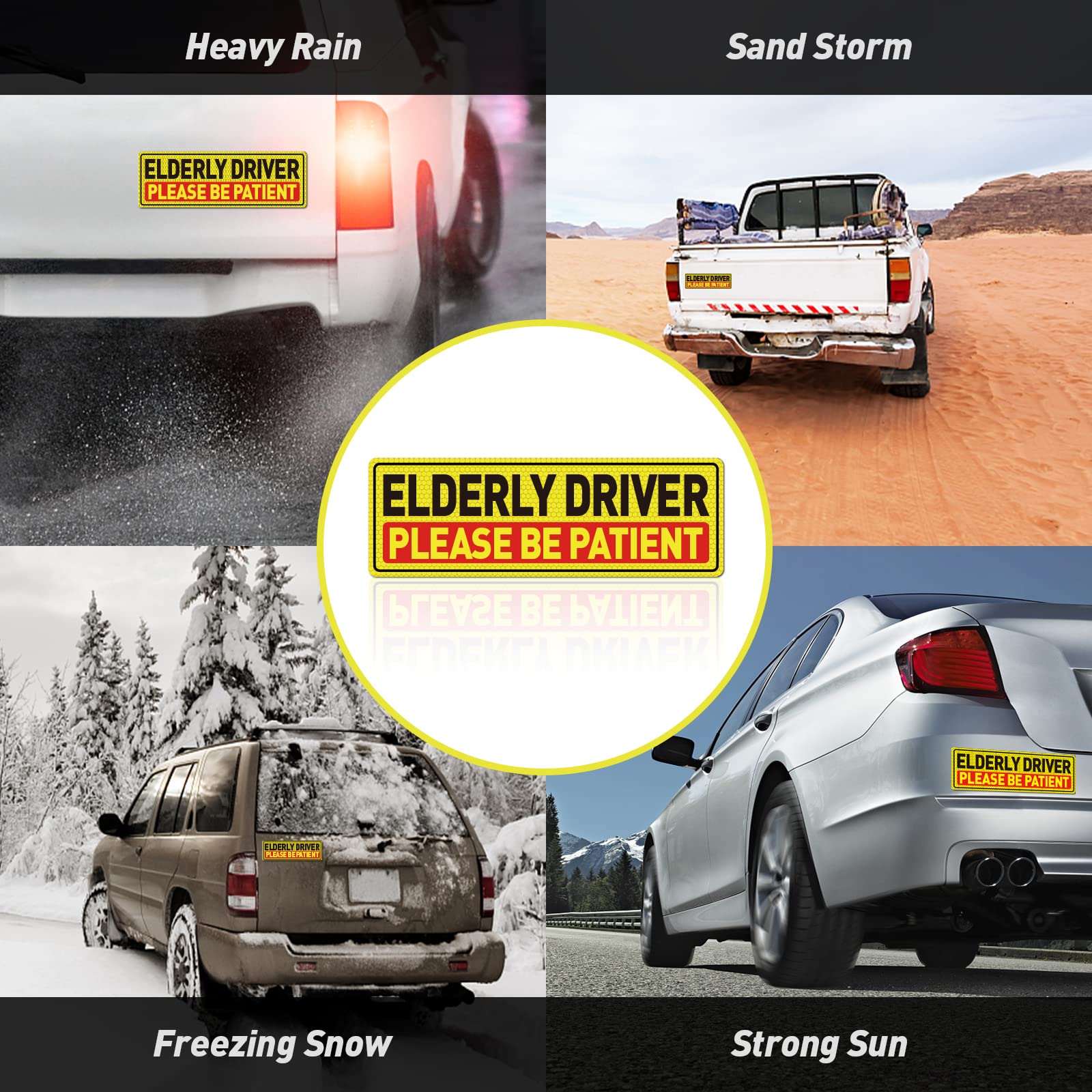 Snapklik.com : Elderly Driver Car Magnet 12 4 Inches Reflective Please ...