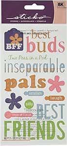 Amazon.com: EK Success Glitter Classic Stickers, Friendship : Arts ...