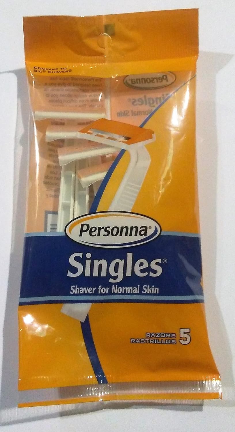 Amazon.com: 5 Pack Single Blade Disposable Razors for Normal Skin ...