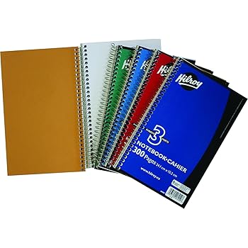 Hilroy Coil 3-Subject Notebook, Wide Ruled, 9.5 X 6 Inches, 300 Pages ...