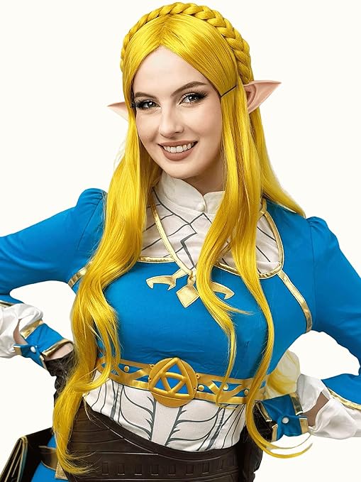 Amazon.com: ALLAURA Cosplay Wig with Elf Ears Women Anime Princess Long ...