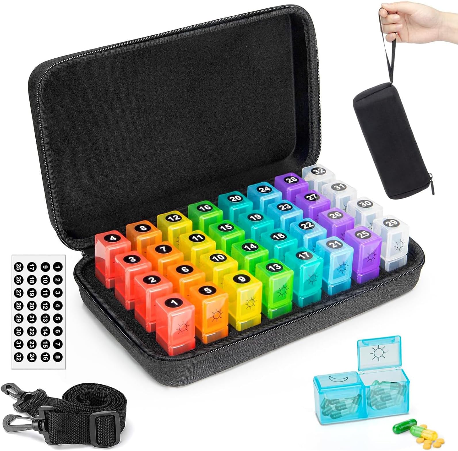 Amazon.com: Monthly Pill Organizer 2 Times a Day, 30 Day Pill Organizer ...