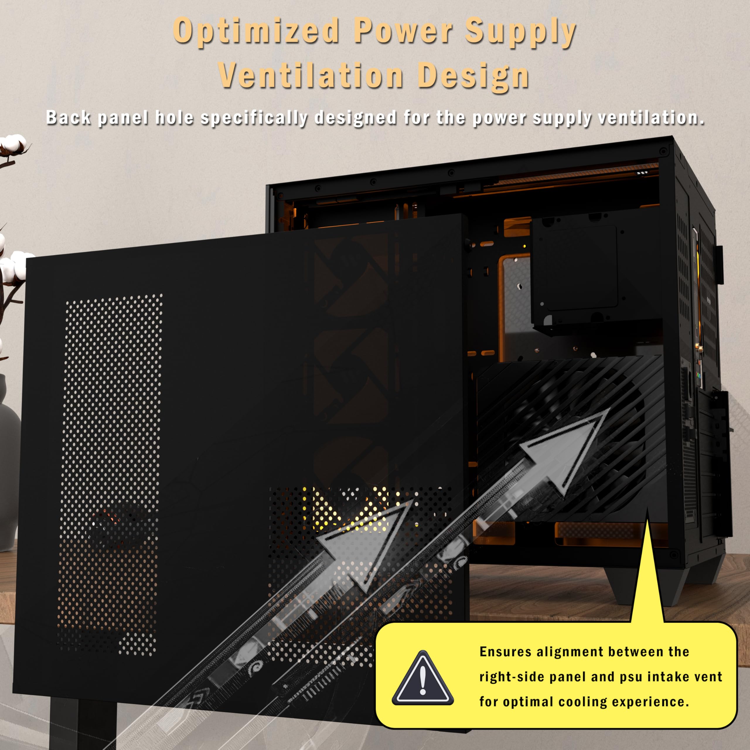 Snapklik.com : KEDIERS PC CASE ATX 6 PWM ARGB Fans Pre-Installed, Mid ...
