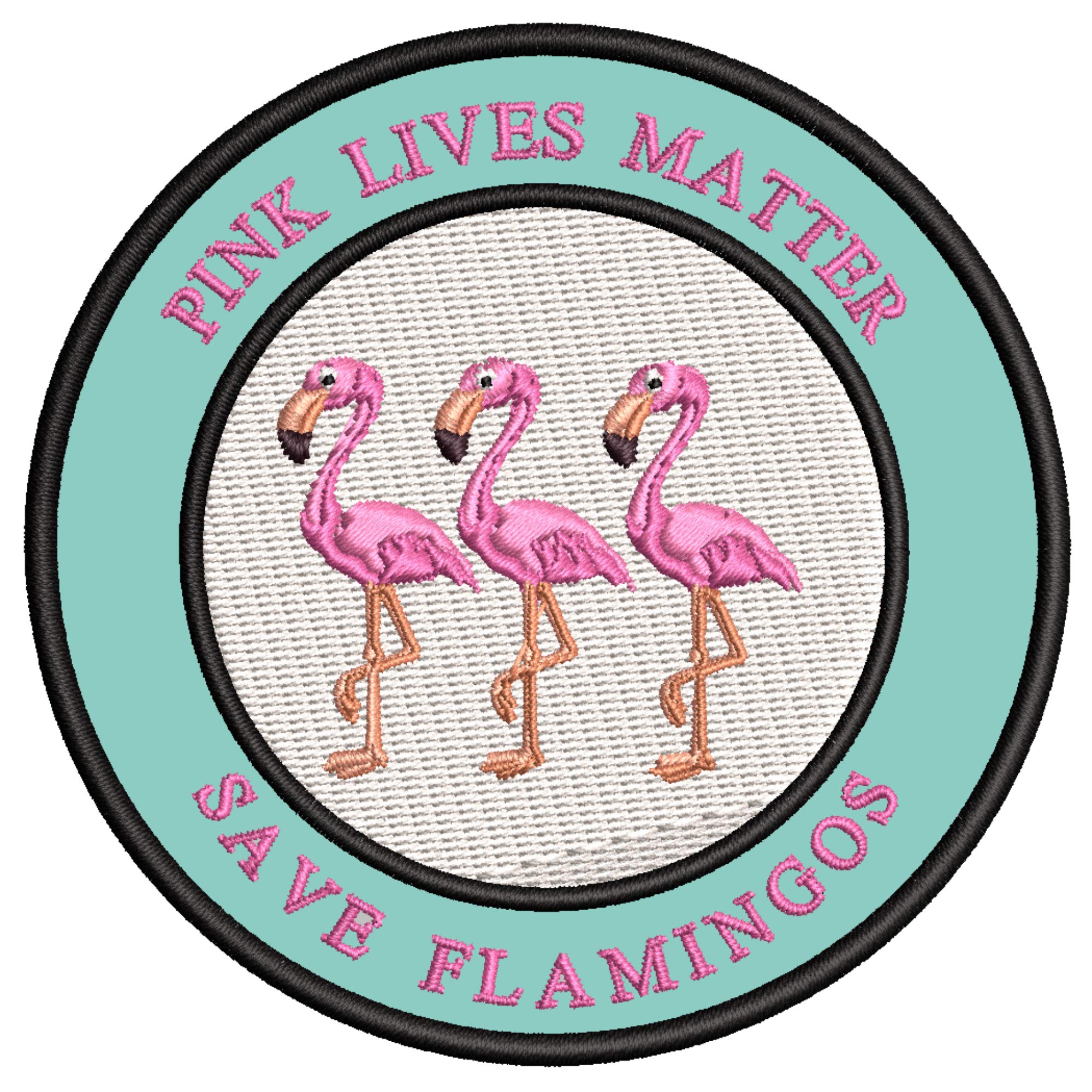 Amazon.com: Pink Lives Matter - Save Flamingos 3.5" Embroidery DIY Iron ...