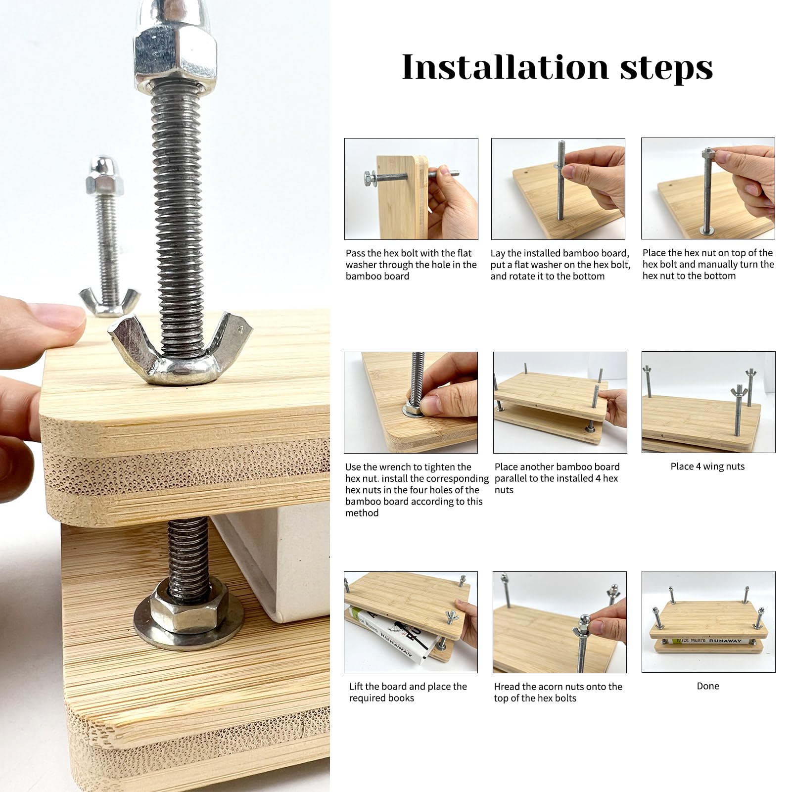 Snapklik.com : Portable Wooden And Bamboo Book Press, Bookbinding Press ...