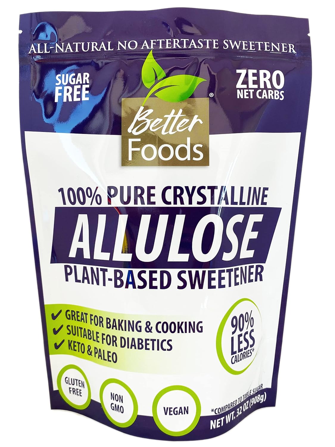 Amazon.com: Allulose Non-GMO 32 oz 2 LBS Pure Crystalline Powder Sugar-Free Low Calorie Zero Net ...