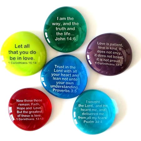 Amazon.com: Scripture Glass Stones, Six of Your Favorite Inspiring ...