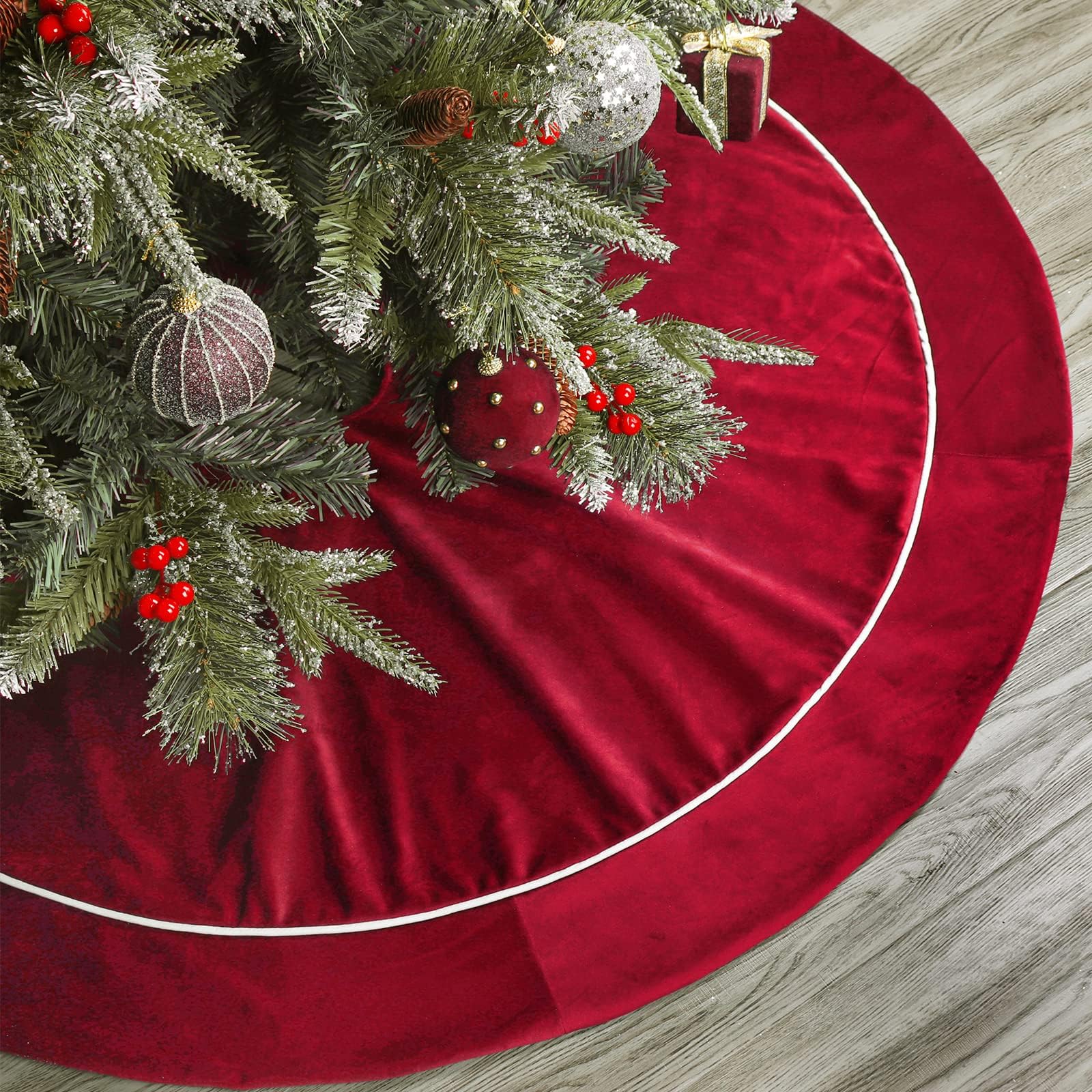 Amazon.com: Outus 36 Inch Velvet Christmas Tree Skirt Fit for 5-7 ft ...