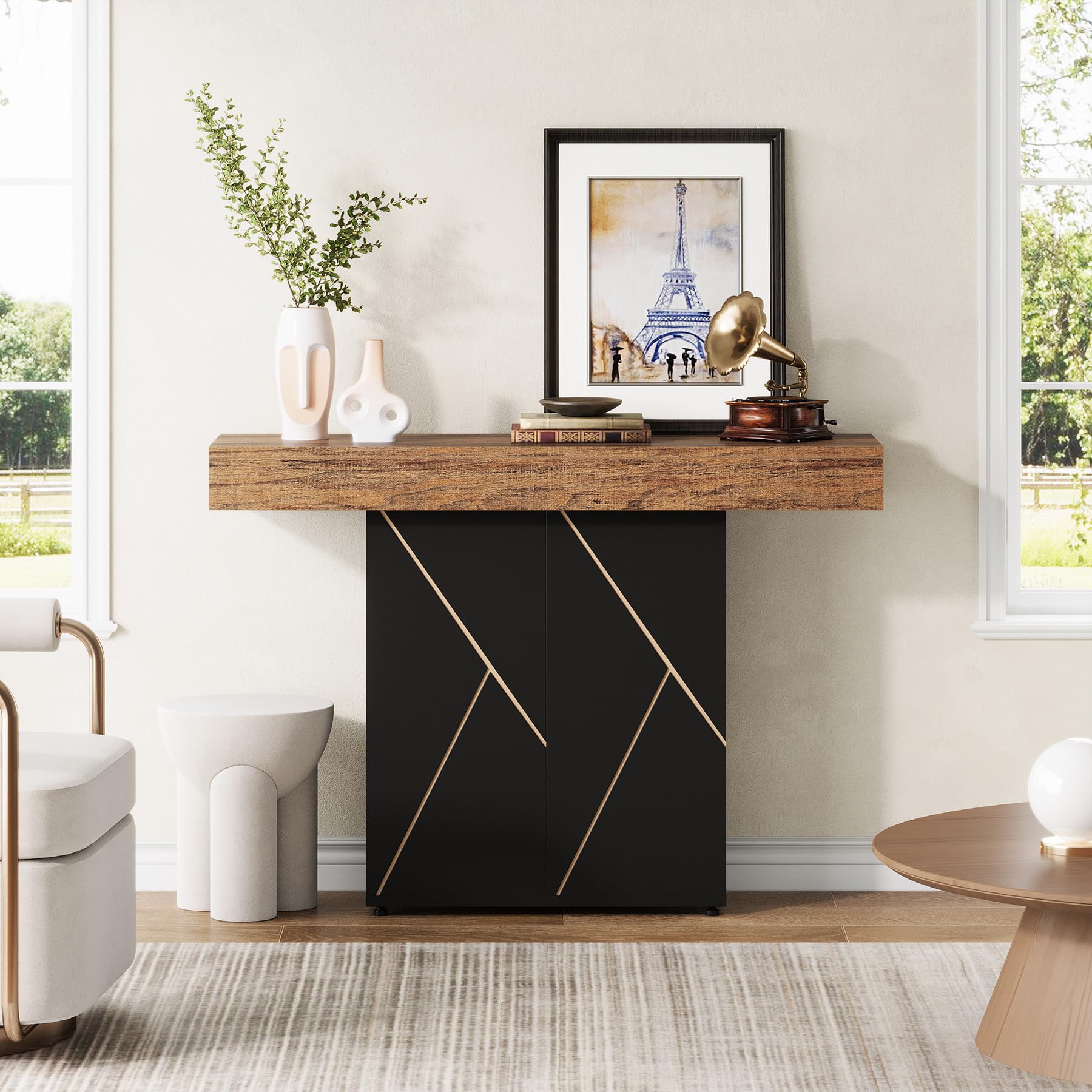Amazon.com: VANOMi Console Table with LED Lights, 43" Country Rustic ...