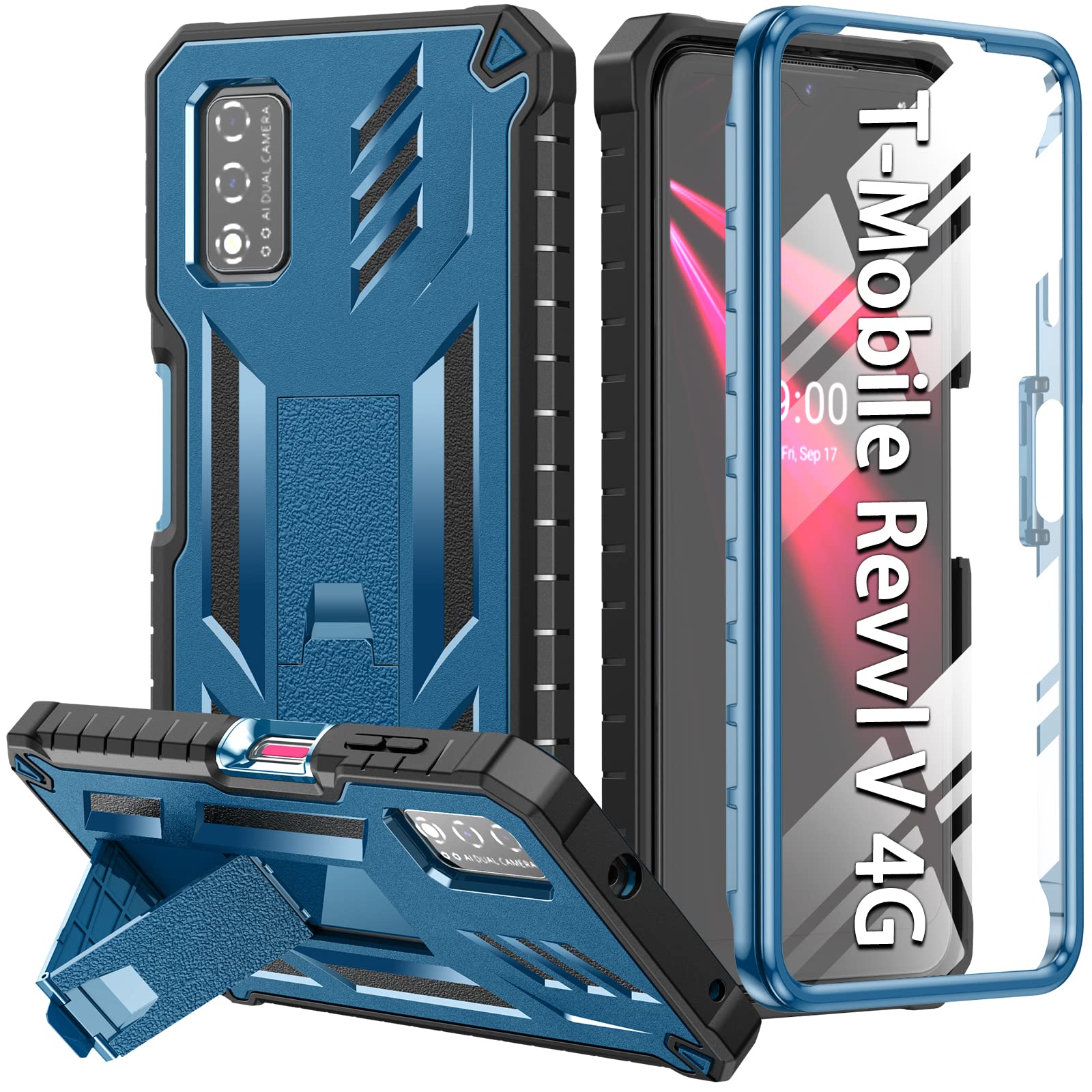 PUJUE for T-Mobile Revvl-V-2021 Phone Case: Dual Layer Grade Shockproof ...