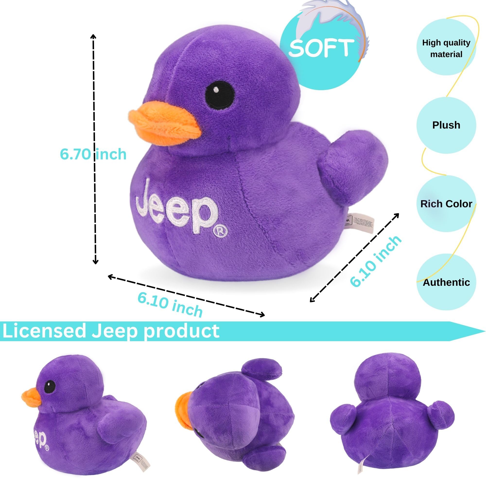 Snapklik.com : Jeep Text Logo Stuffed Animal Plush Duck Purple -Perfect ...