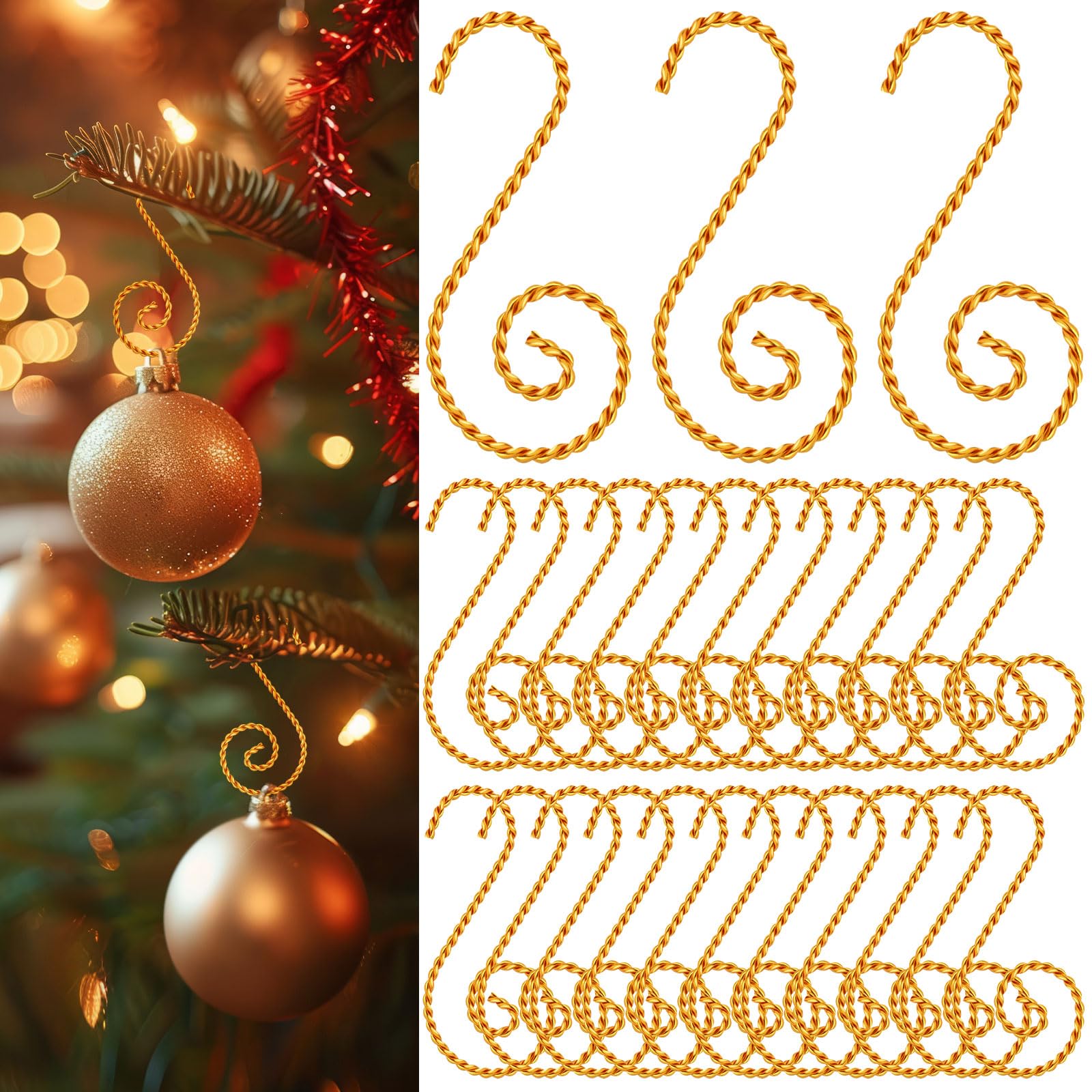 Amazon.com: MorningRo 24 Pcs Christmas Ornament Hooks 2'' Decorative S ...