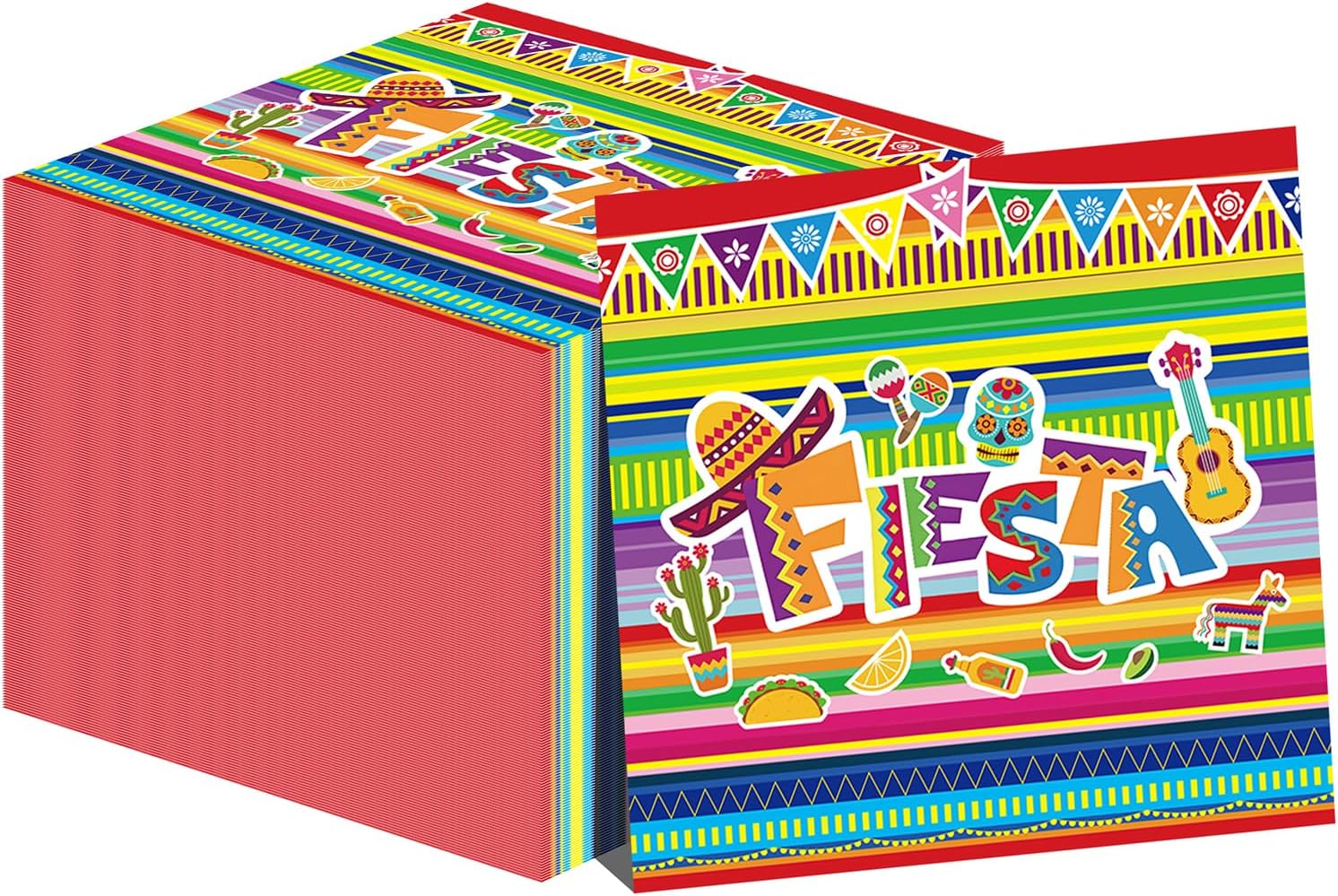Amazon.com: 48 PCS Mexican Fiesta Napkins Mexico Guest Paper Napkins ...