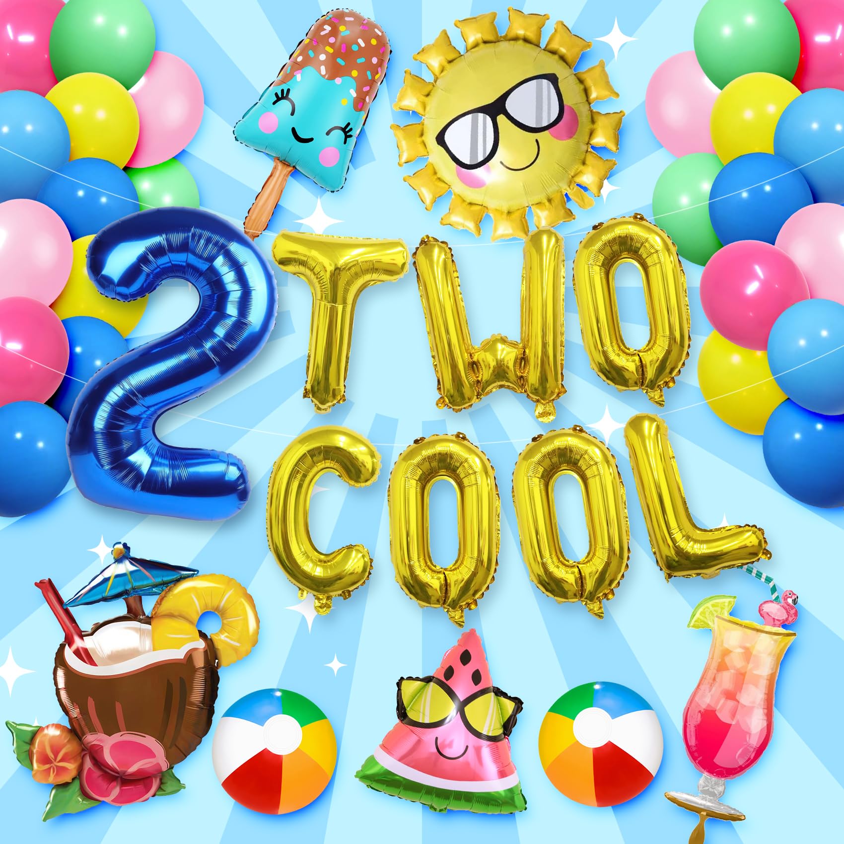 Amazon.com: Two Cool Birthday Party Decorations Boy 2nd Birthday ...