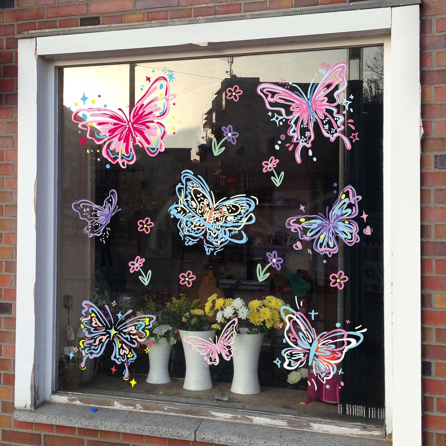 Amazon.com: FYSUIMU 17Pcs Butterfly Window Clings Colorful Butterfly ...