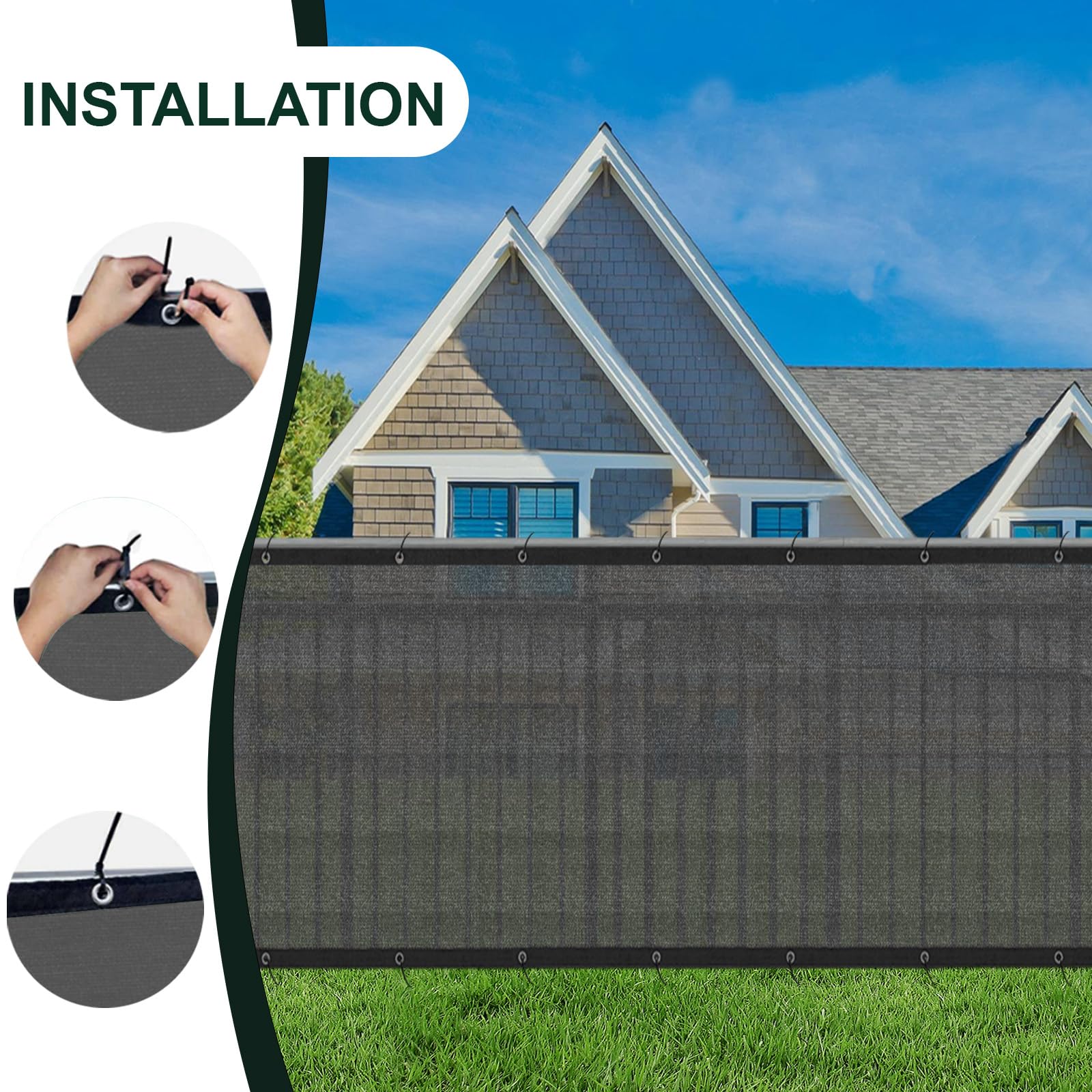 Snapklik.com : SUNLAX Privacy Fence Screen 6x50FT Heavy Duty Mesh Fence ...