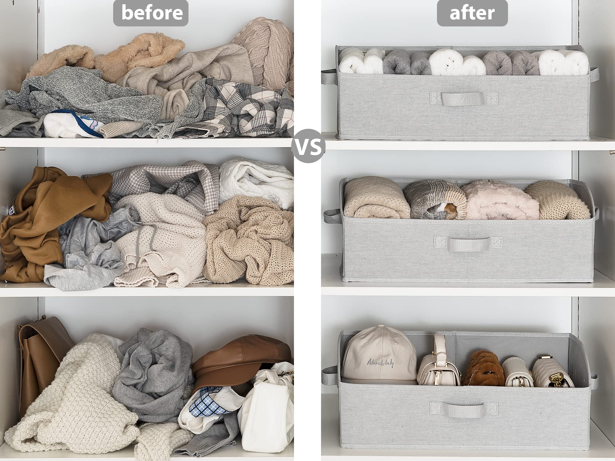 Snapklik.com : Closet Storage Bins, Trapezoid Storage Box, Foldable ...