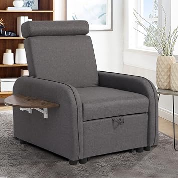 Amazon.com: IPKIG Convertible Chair Sleeper Bed, Pull Out Sleeper Chair ...