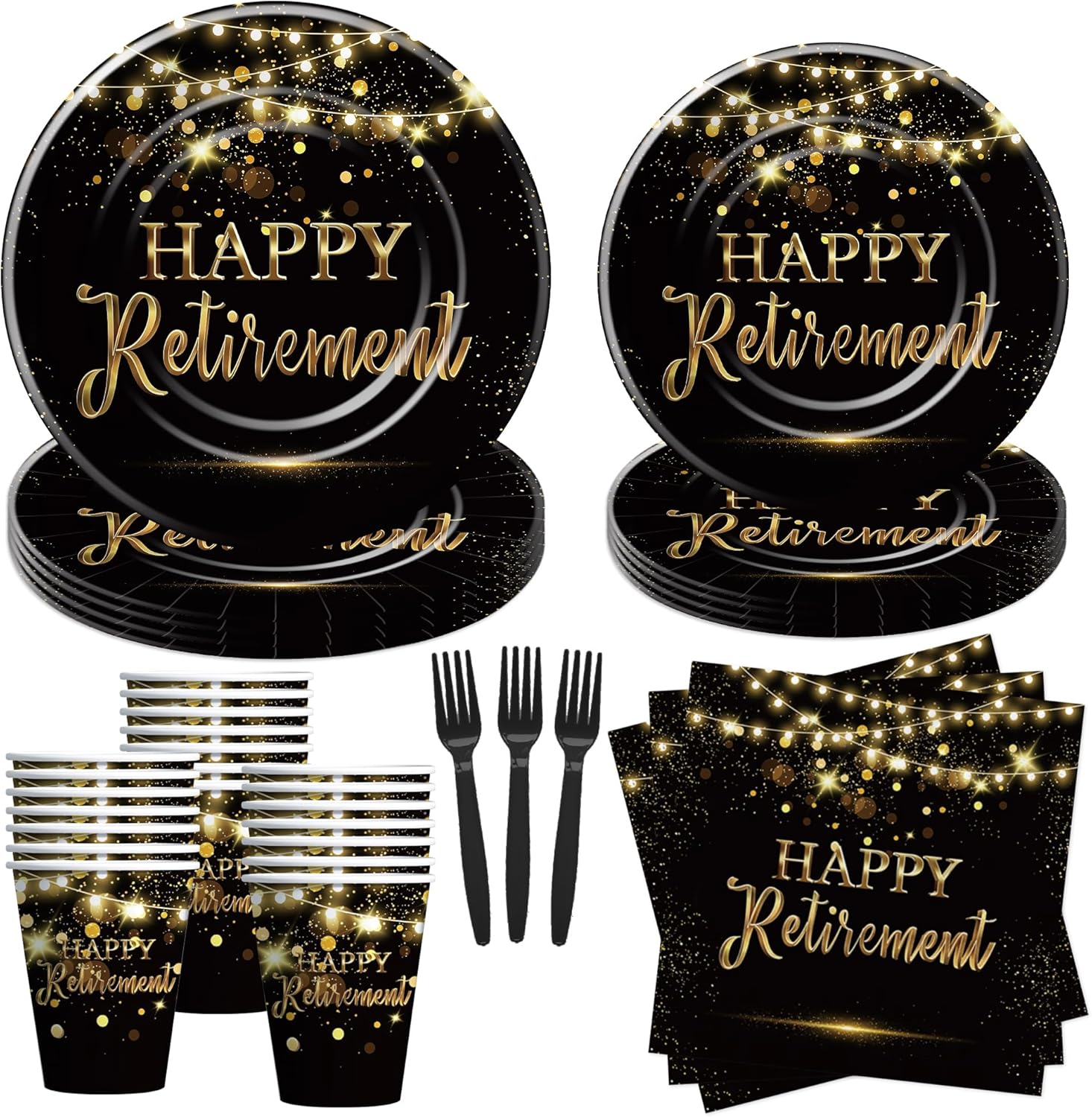 Amazon.com: Suhelkit Retirement Decorations Plates And Napkins Set ...