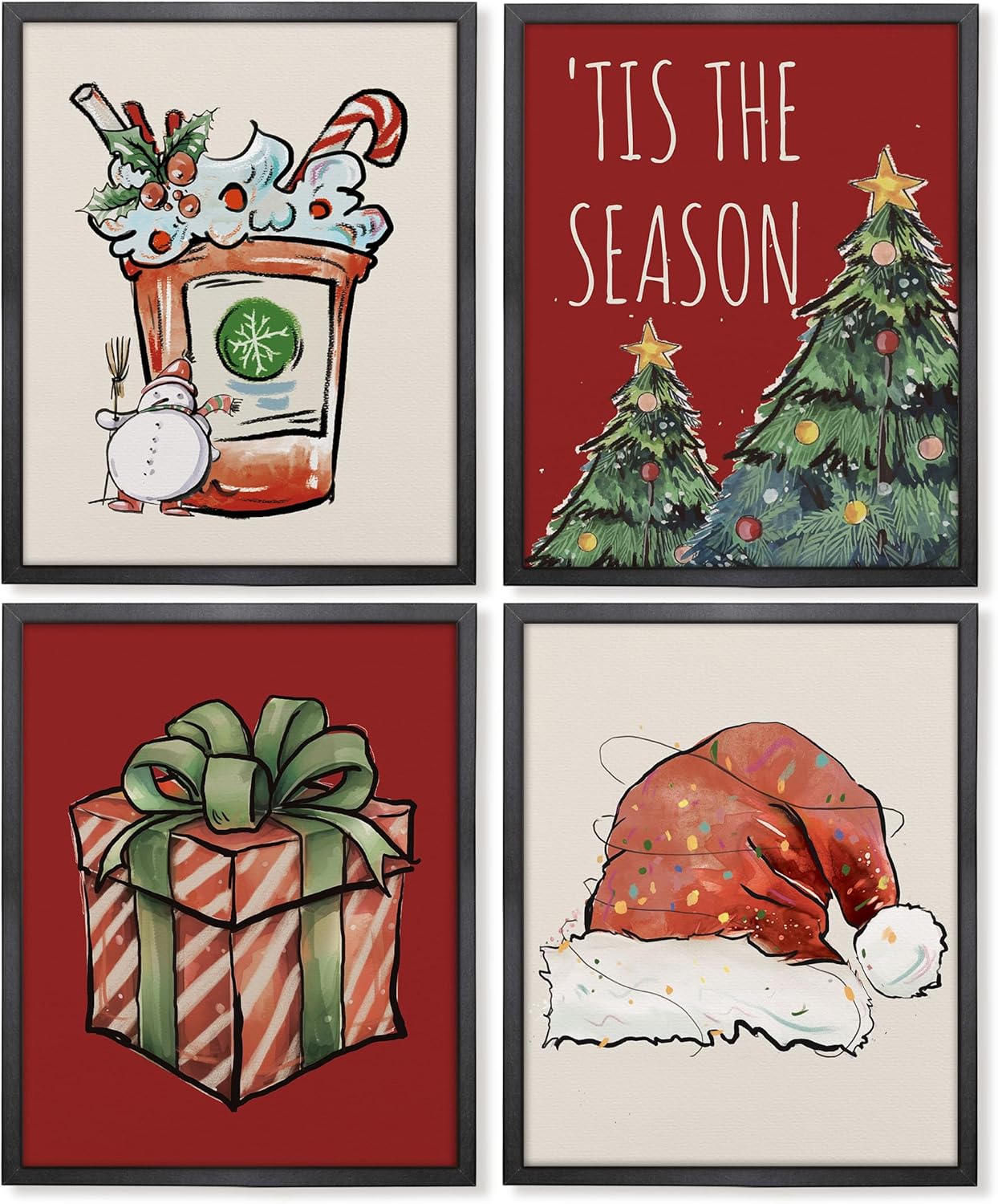 Amazon.com: GOXFOC Christmas Wall Art Decor,Winter Wall Posters ...