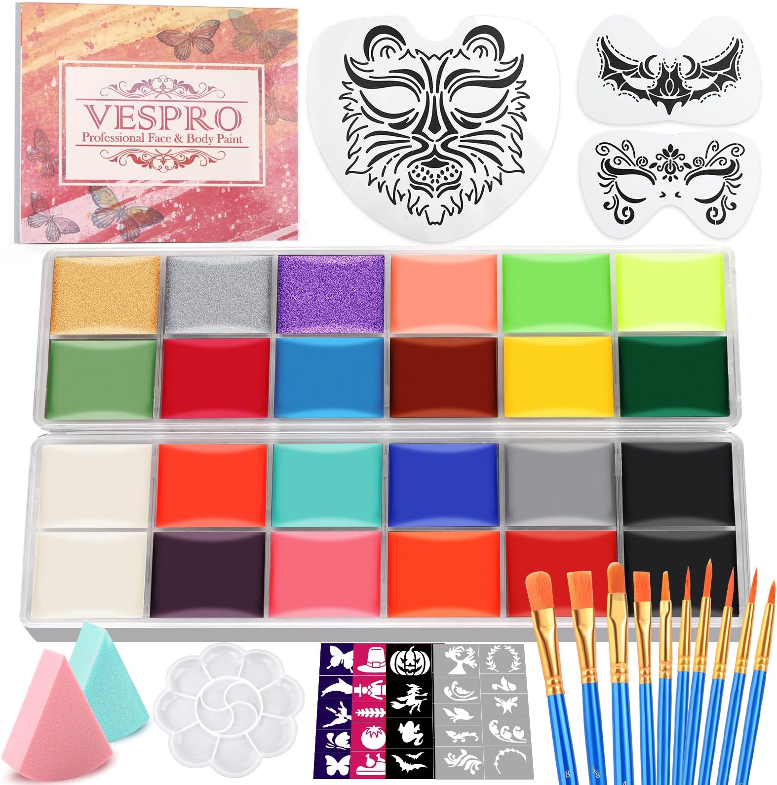 Amazon.com: Zenovika Face Painting Kit for Kids - 28 Colors ...