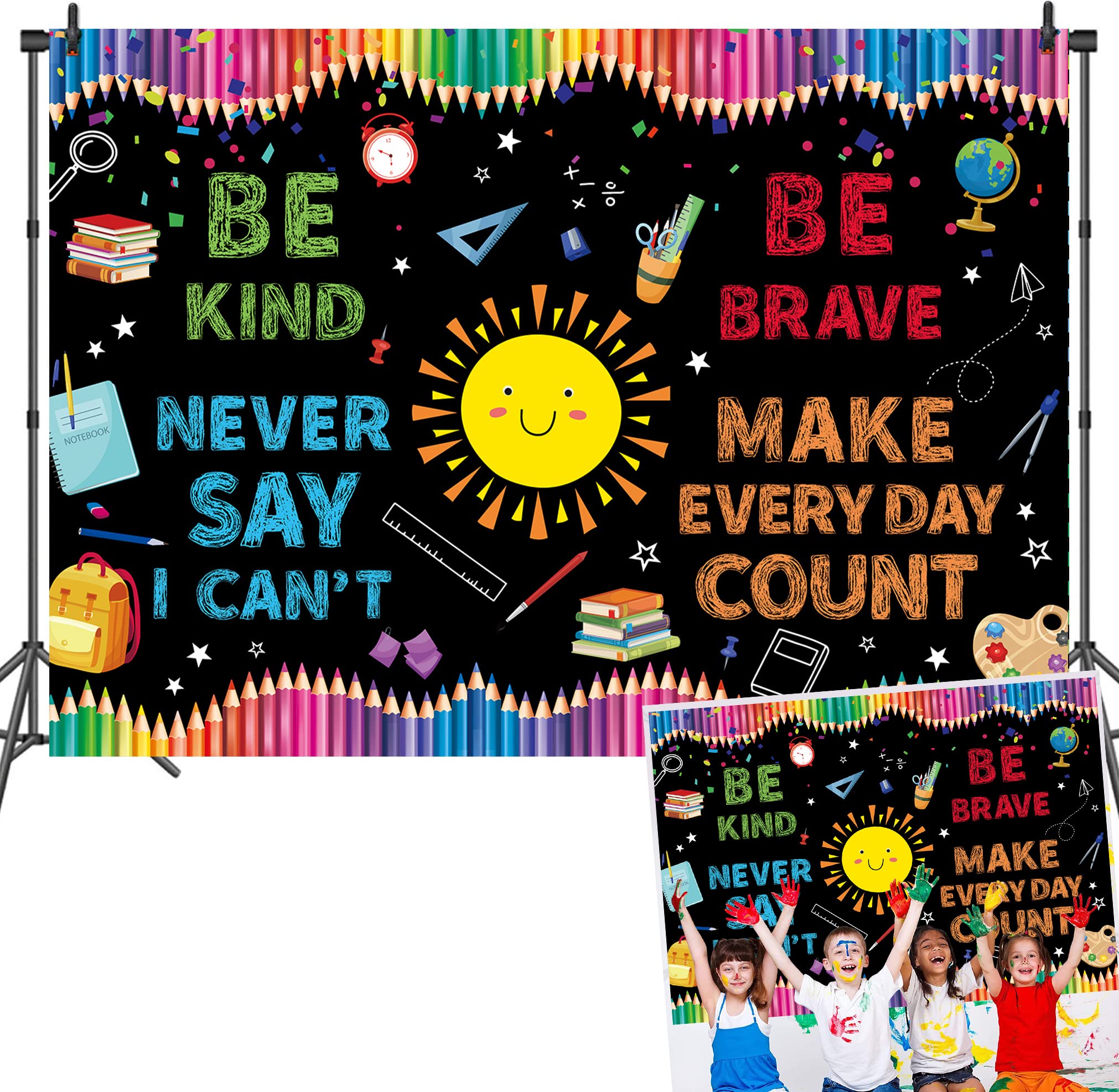 Amazon.com: 7x5ft Never Say I Can't Backdrop Kindergarten Preschool ...