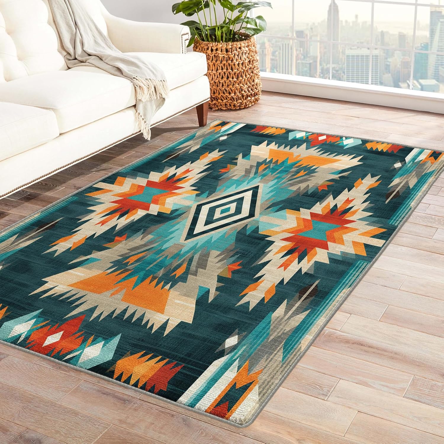 Amazon.com: ZDABAOEC Native American Rug, 2x3 Rug, Western Aztec Area ...