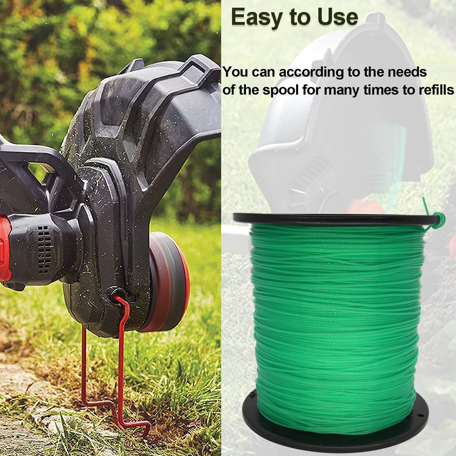 KAKO 080 Trimmer Line Round Weed Wacker String .080-Inch-by-1200-ft-3Lb ...