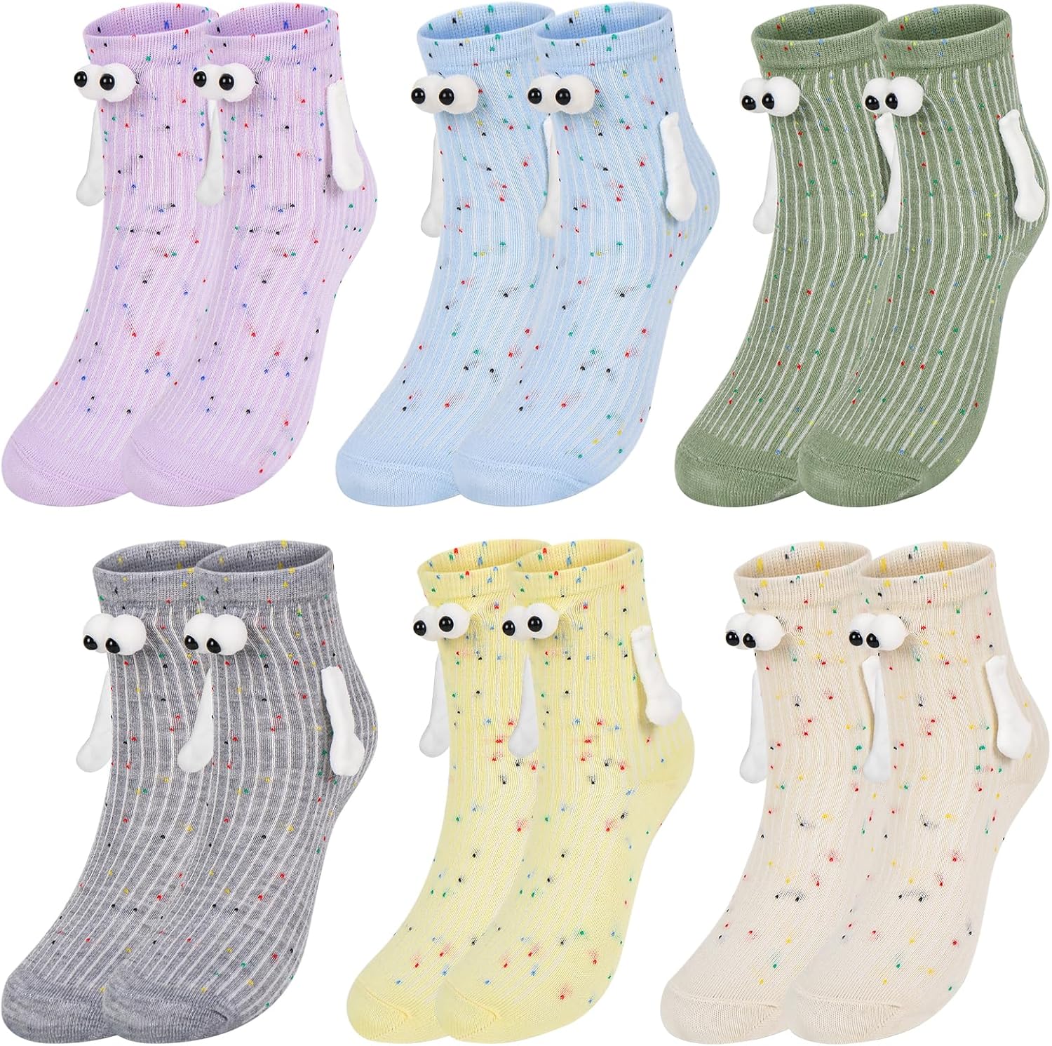 Amazon.com: JarThenaAMCS 6 Pairs Holding Hands Socks Funny Cute ...