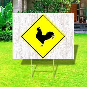 Amazon.com: Lawn Garden Sign Chicken Xing Crossing Corrugated Plastic ...