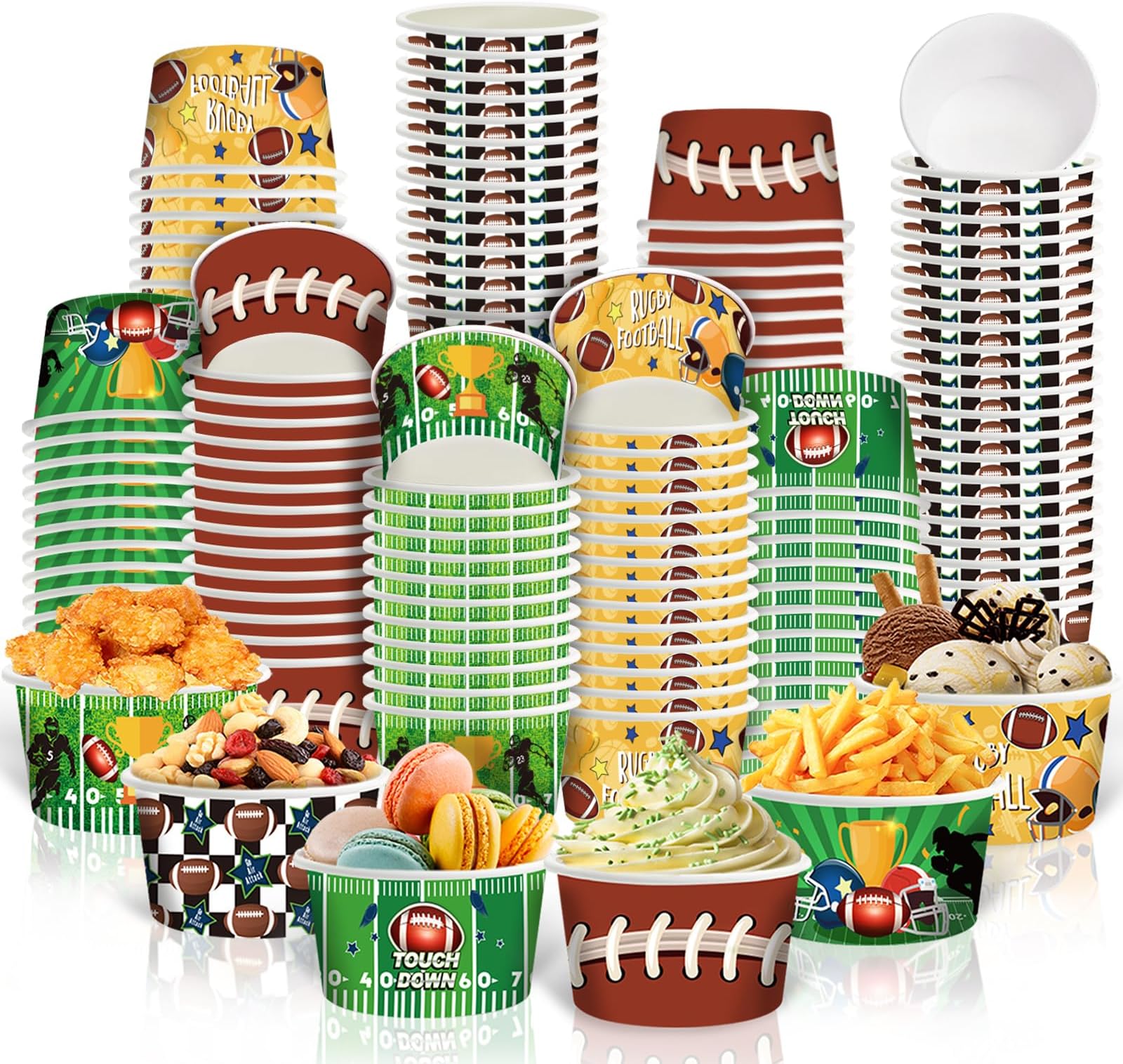 Amazon.com: Kochorie 60 Pack Large Football Party Paper Bowls 12oz ...