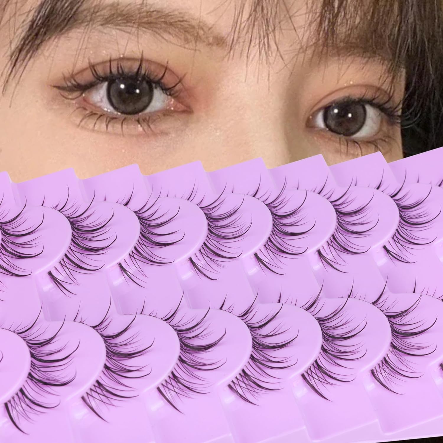 Manga Lashes Natural Looking Anime Eyelashes Individual Clear Band ...