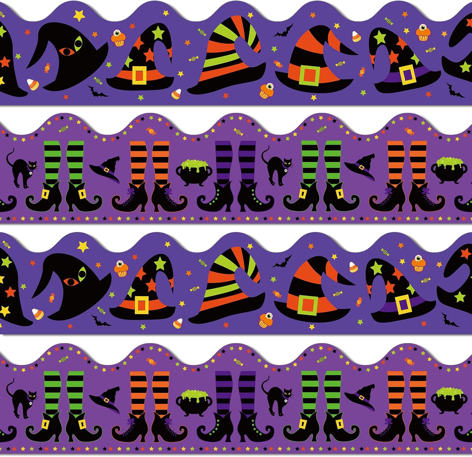 Amazon.com: Whaline 69Ft Hocus Pocus Witch Bulletin Board Borders 60Pcs ...