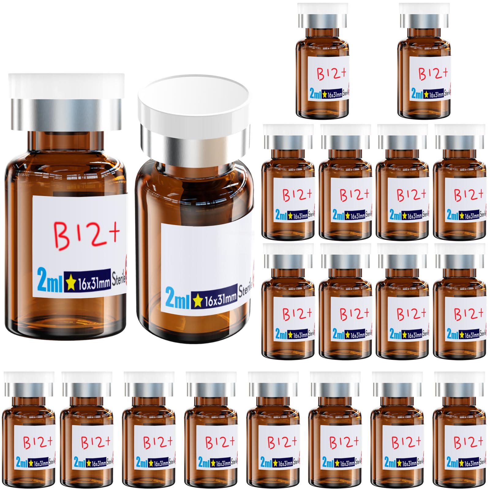 Snapklik.com : Ks-Tek 20pcs Sterile Empty Vial,Sample Vials