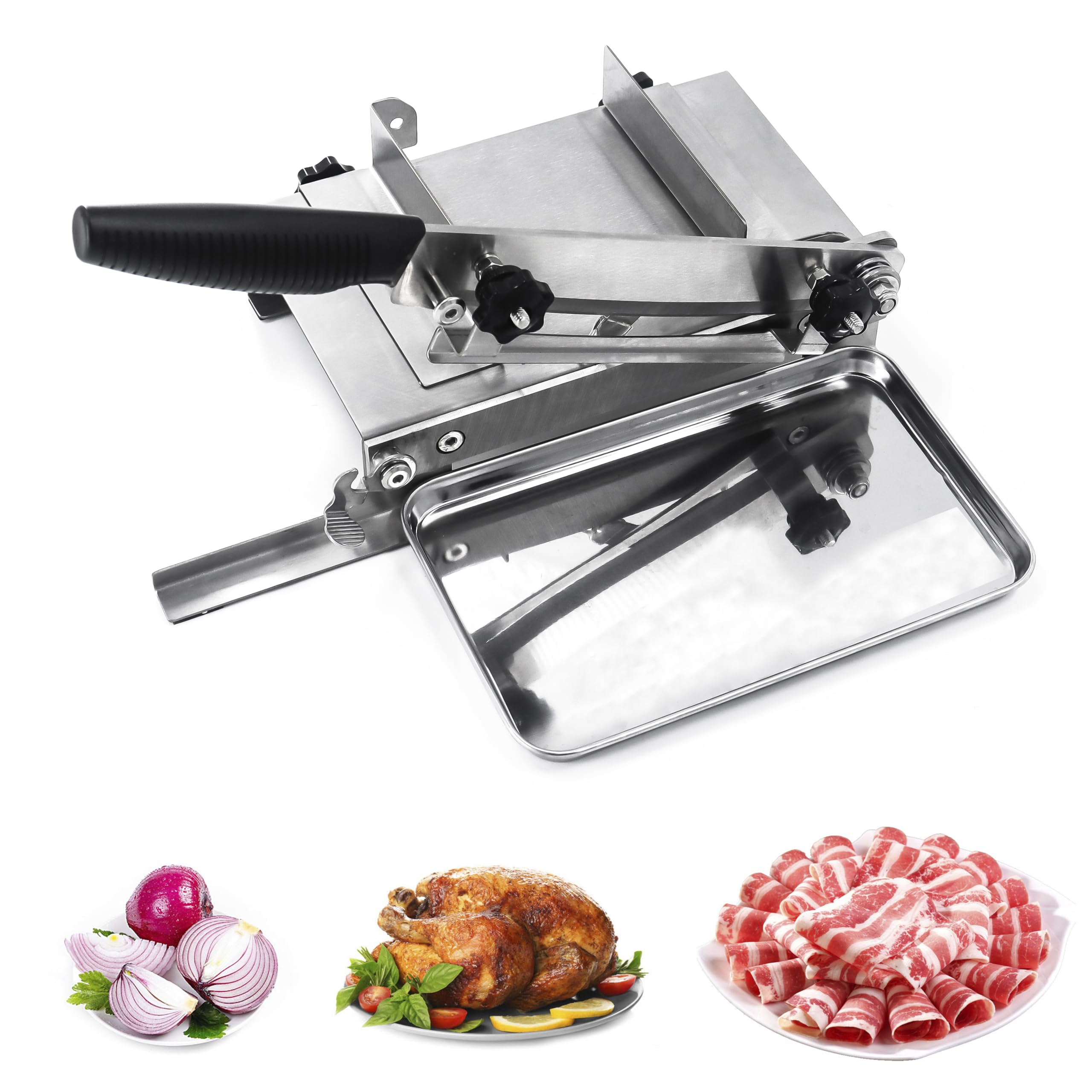 Amazon.com: Meat slicer, GrillFancy stainless steel heavy manual frozen ...