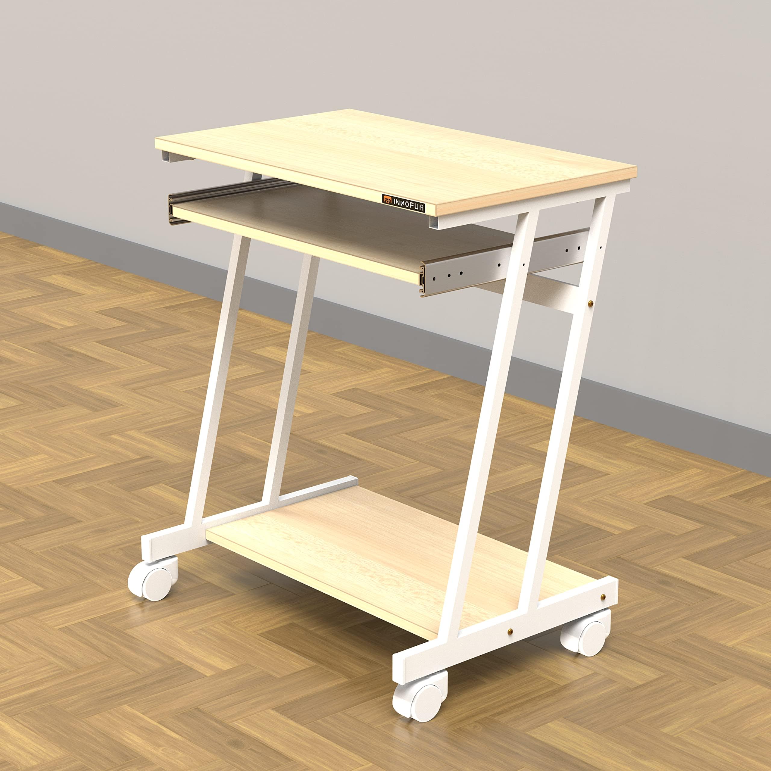 Nilkamal Leo Engineered Wood Computer Trolley | Table with Keyboard ...