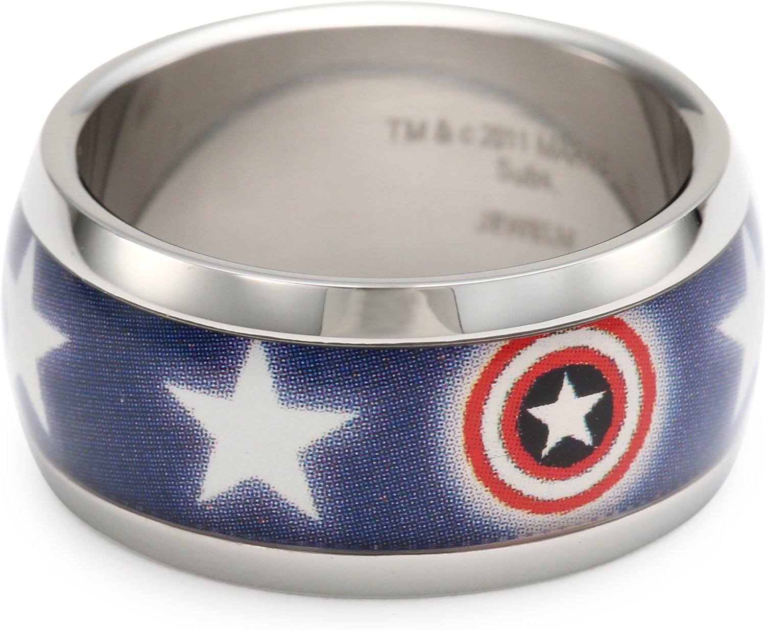 Marvel Comics Capt America Stainless Steel Shield Men's Ring|Amazon.com