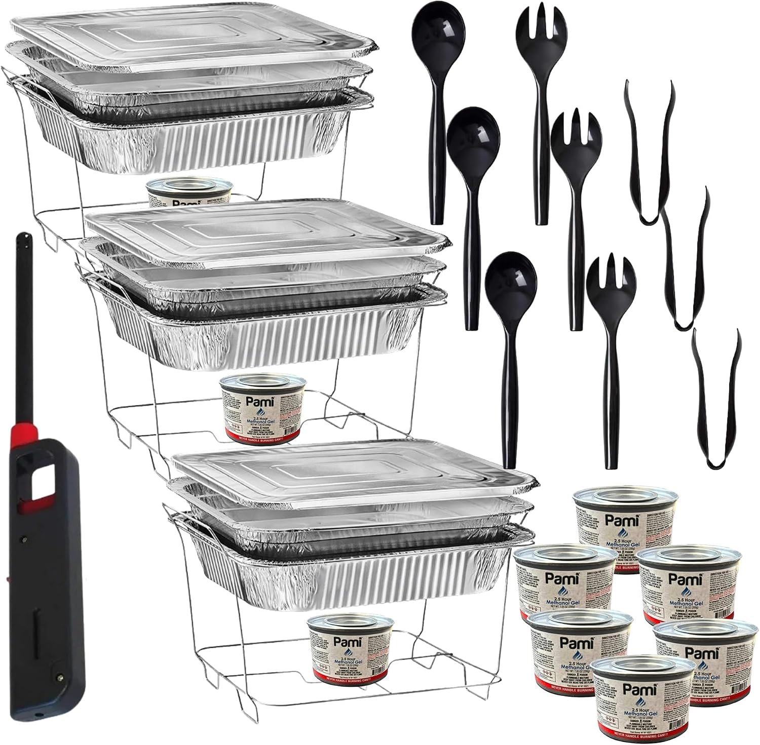 Amazon.com: VeZee 28-Pcs Disposable Chafing Dish Buffet Set with Half ...