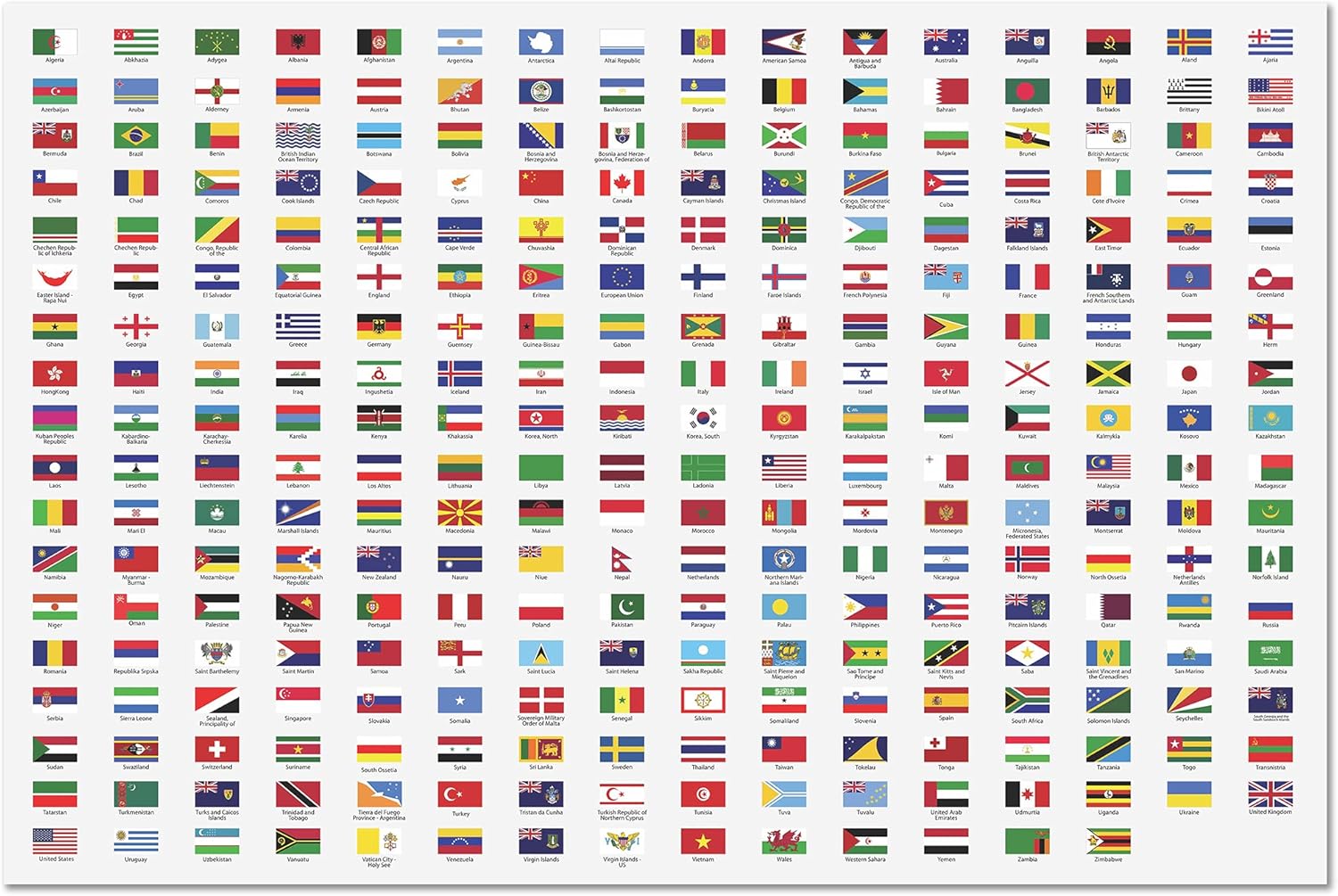 Amazon.com: World Flags Poster - Wall Art - Large 24x16 inch: Posters ...