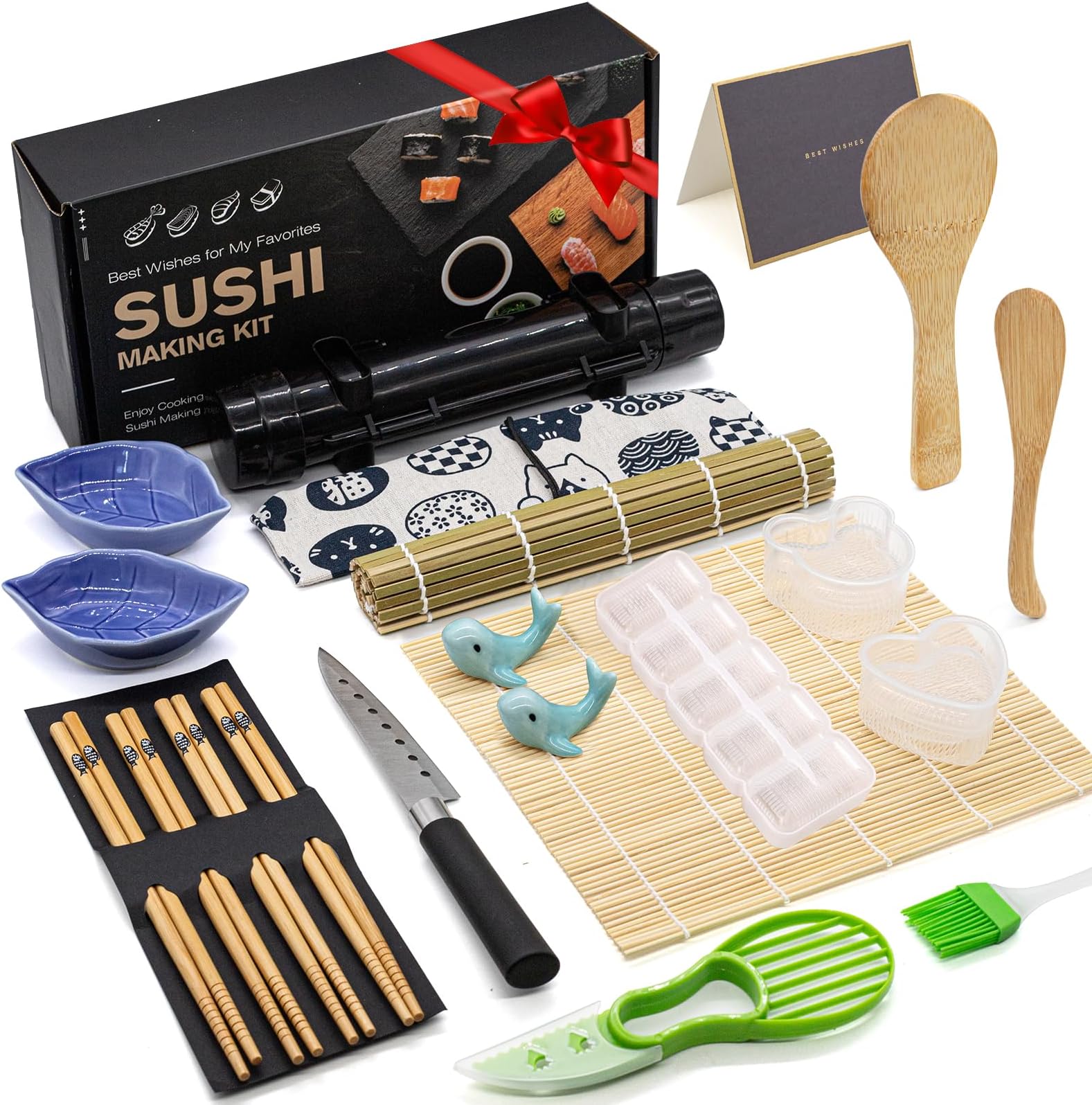 Amazon.com | Sushi Making Kit,22 in 1 Sushi Bazooka Roller Kit,Complete ...
