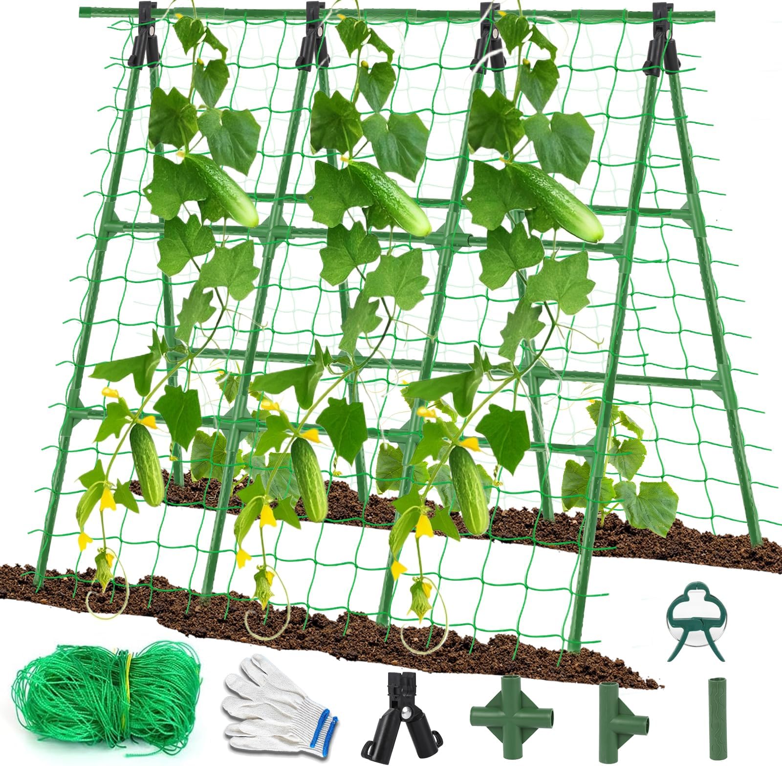 Amazon.com : Cucumber Trellis,A-Shape Garden Trellis for Raised Beds ...