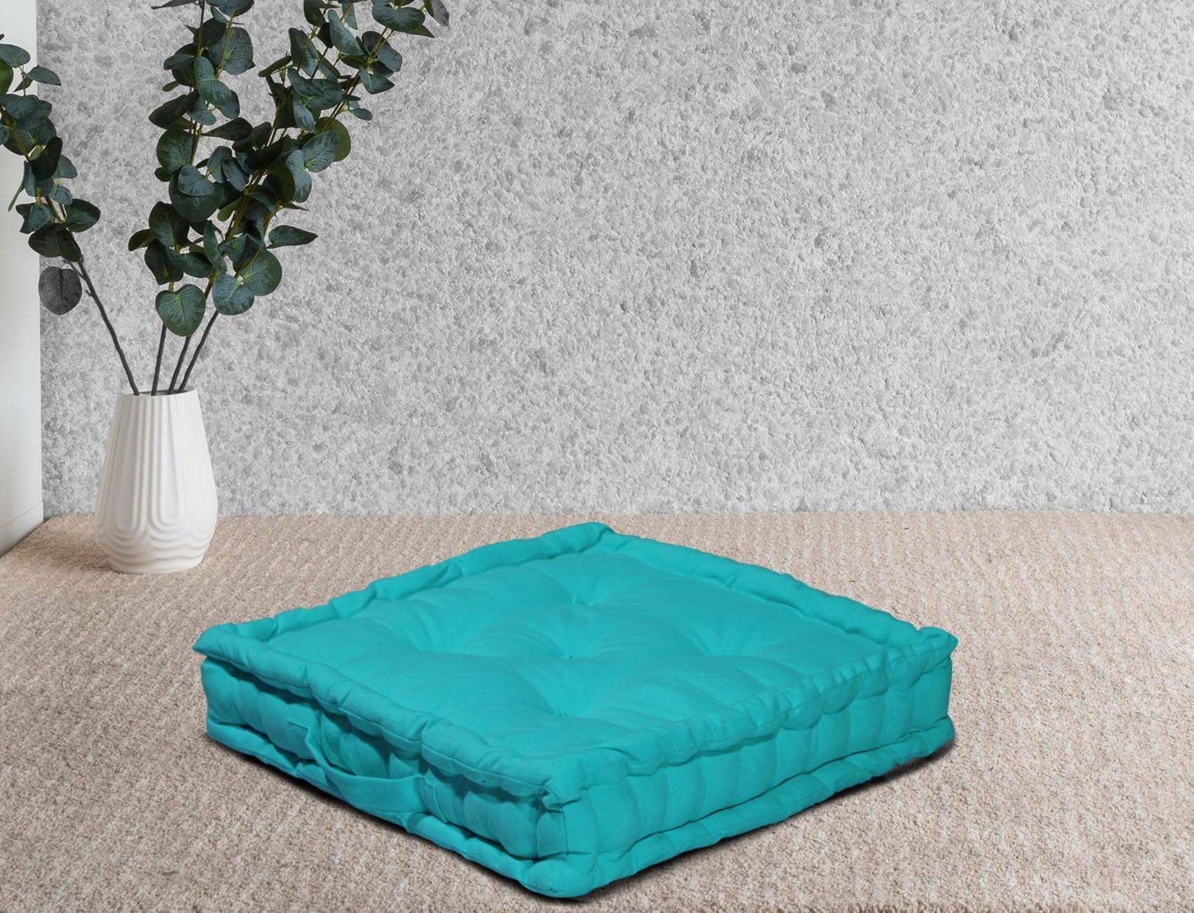 HOME COLORS.IN Square Chair Pad - Cotton Cover with Rich Poly Fiber ...